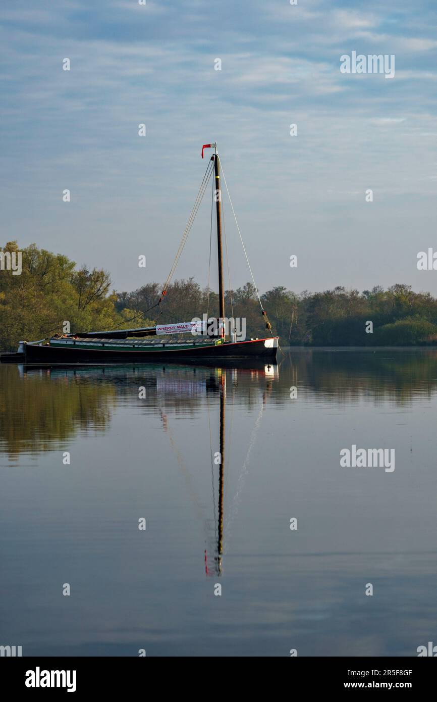 Wherry Boat, Norfolk Broods, Norfolk Stock Photo - Alamy