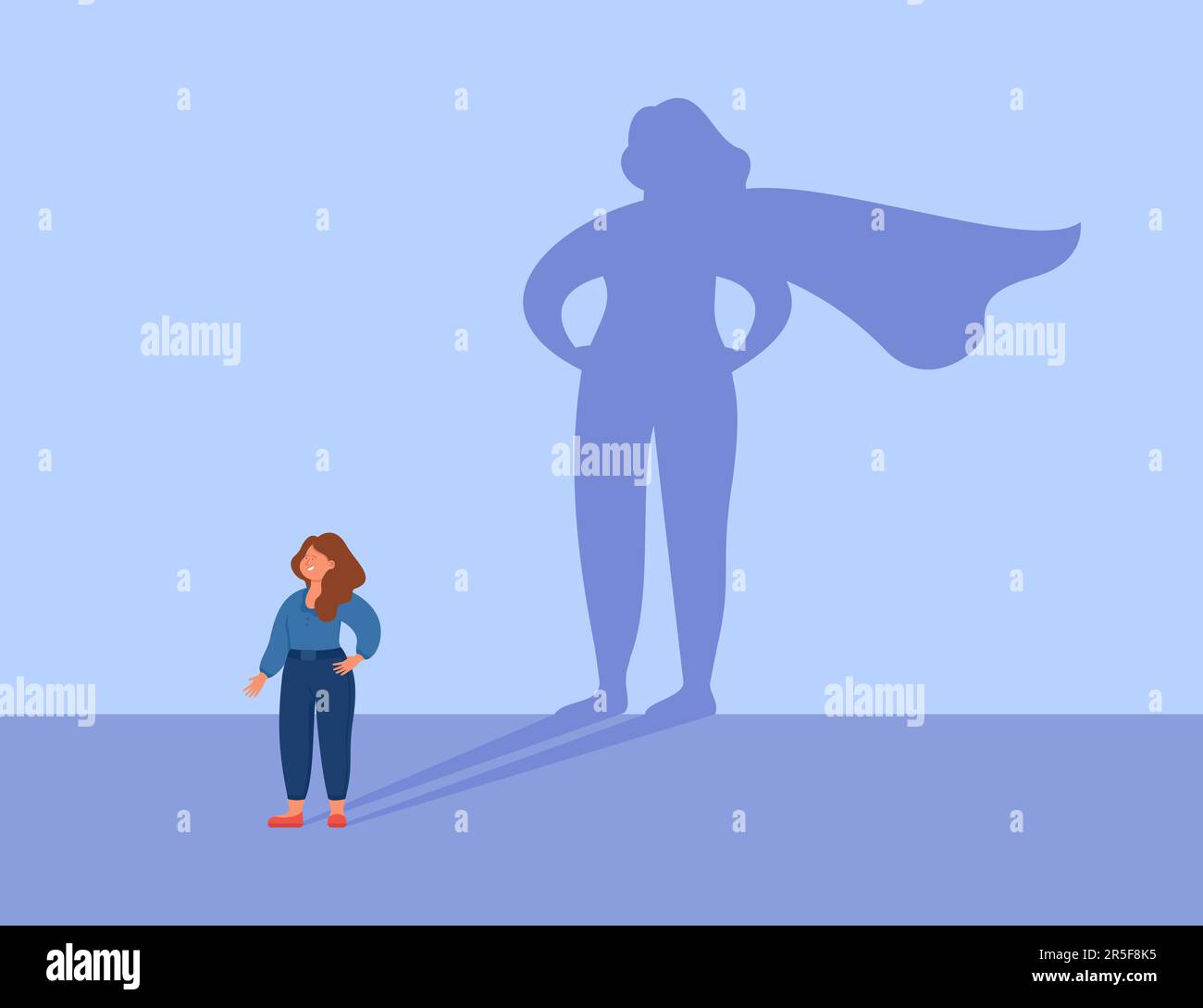 Female business leader with strong brave shadow Stock Vector Image ...