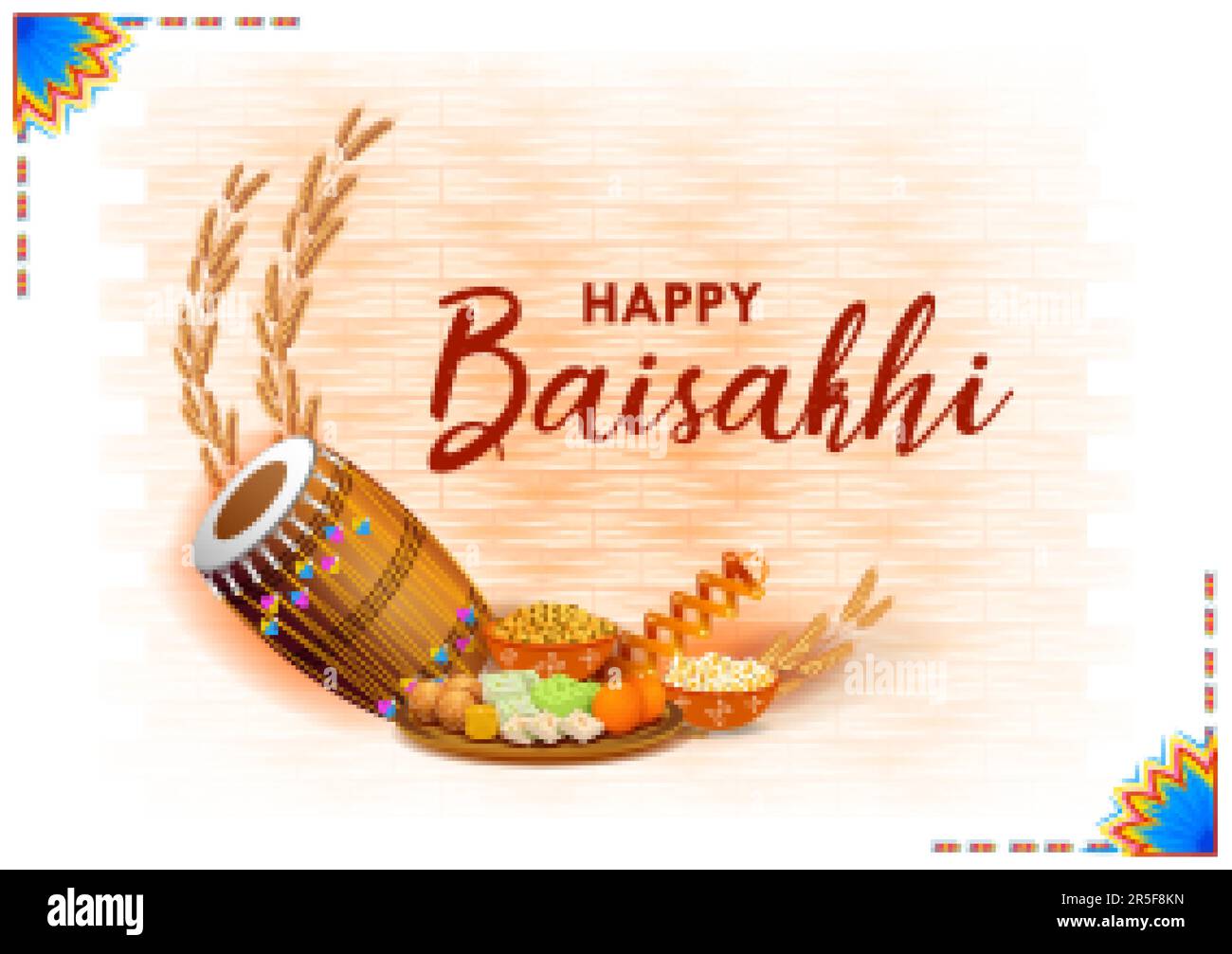 illustration of Happy Vaisakhi Punjabi spring harvest festival of Sikh ...