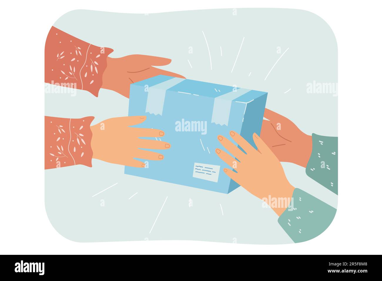 Cartoon hands passing gift box Stock Vector Image & Art - Alamy