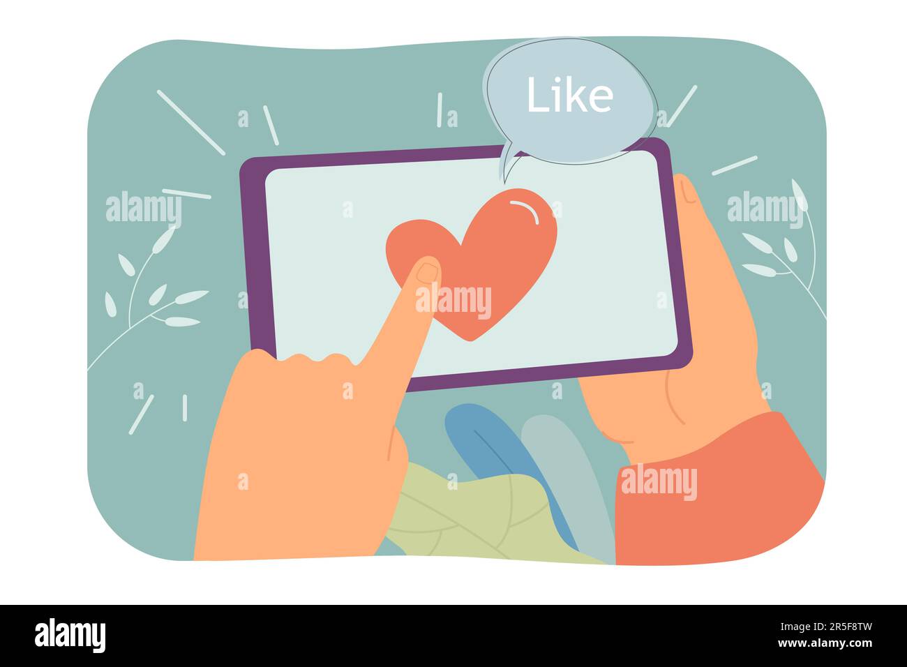 Like notification appearing on smartphone display Stock Vector Image ...