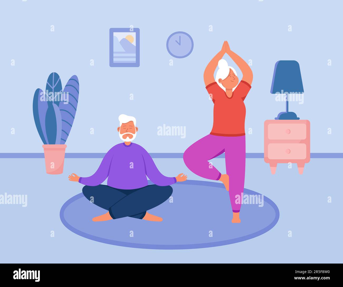 Woman home fitness exercises Stock Vector Images - Alamy