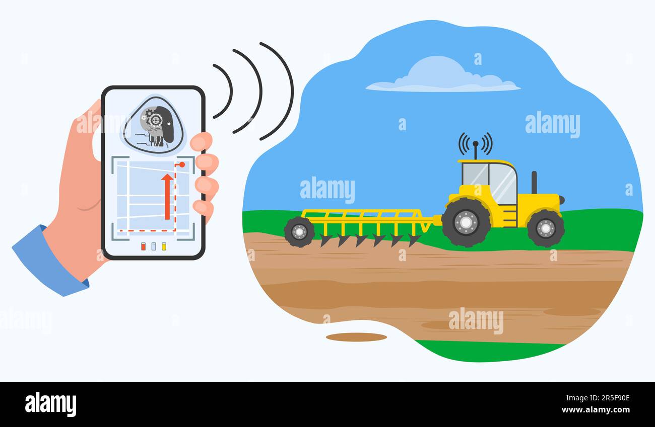 Remote control of plowing field for planting agricultural plants using ...