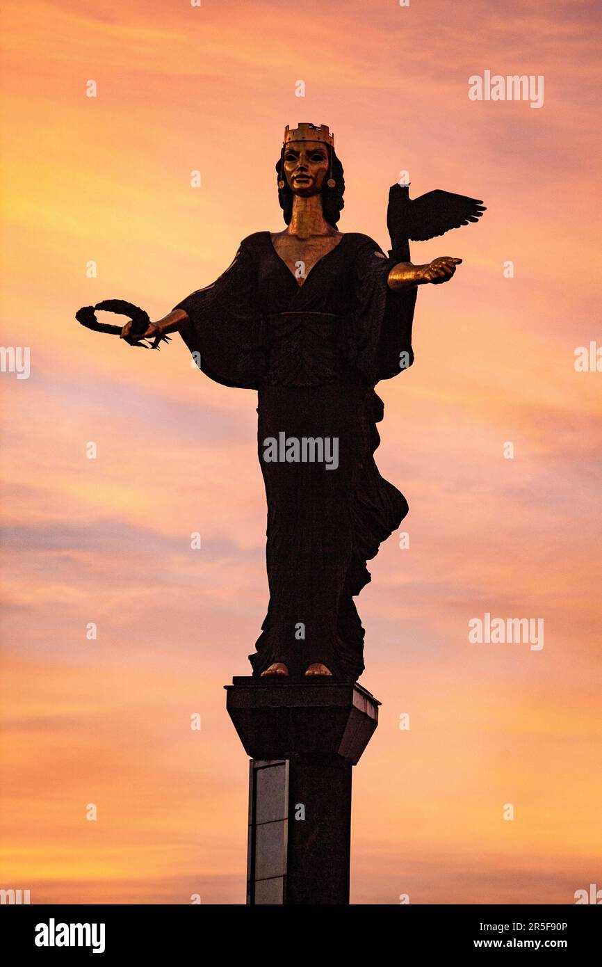 Sofia, centre, The Statue of Sofia, symbolic statue of St Sofia, patron ...