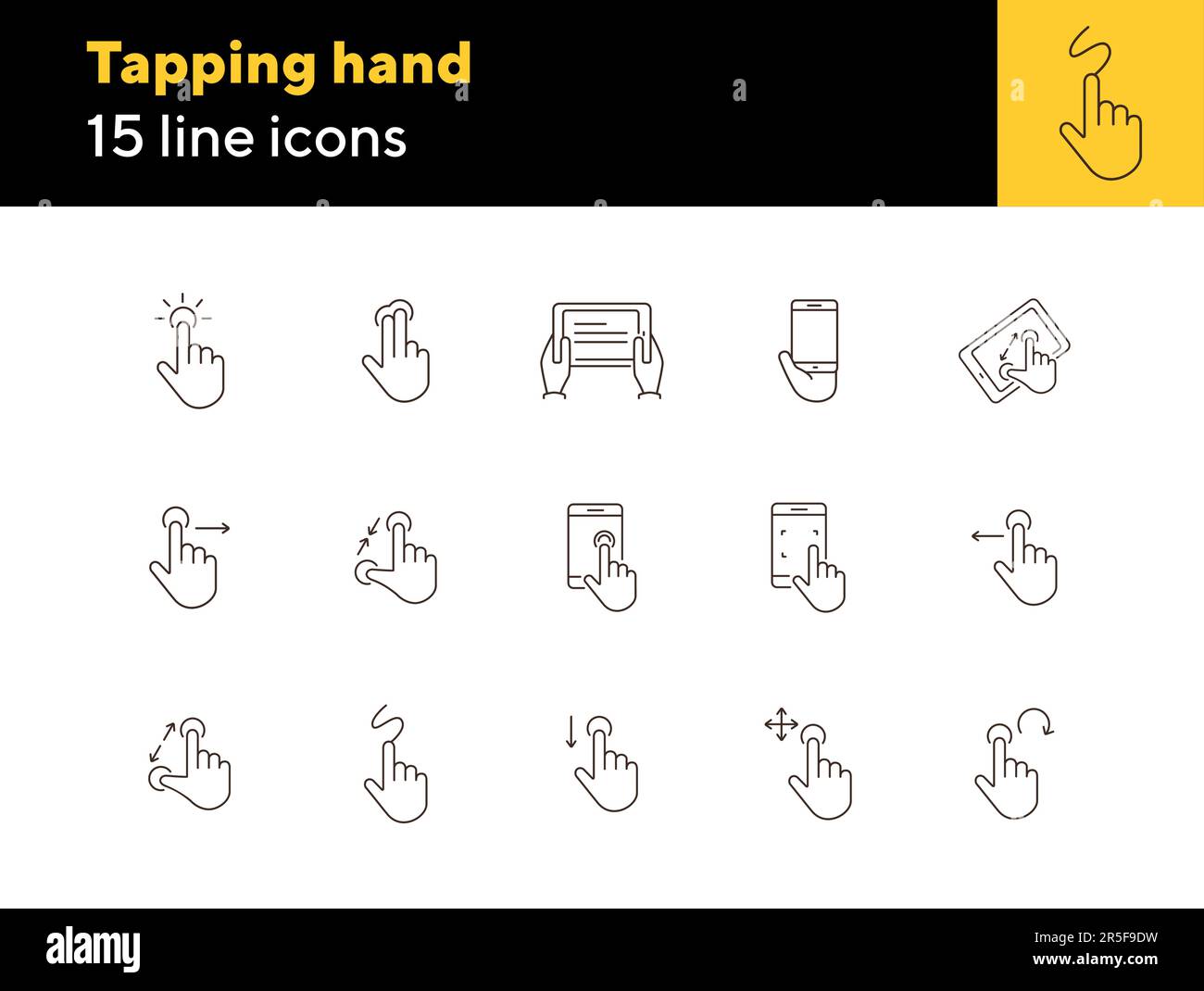 Tapping hand icons Stock Vector Image & Art - Alamy