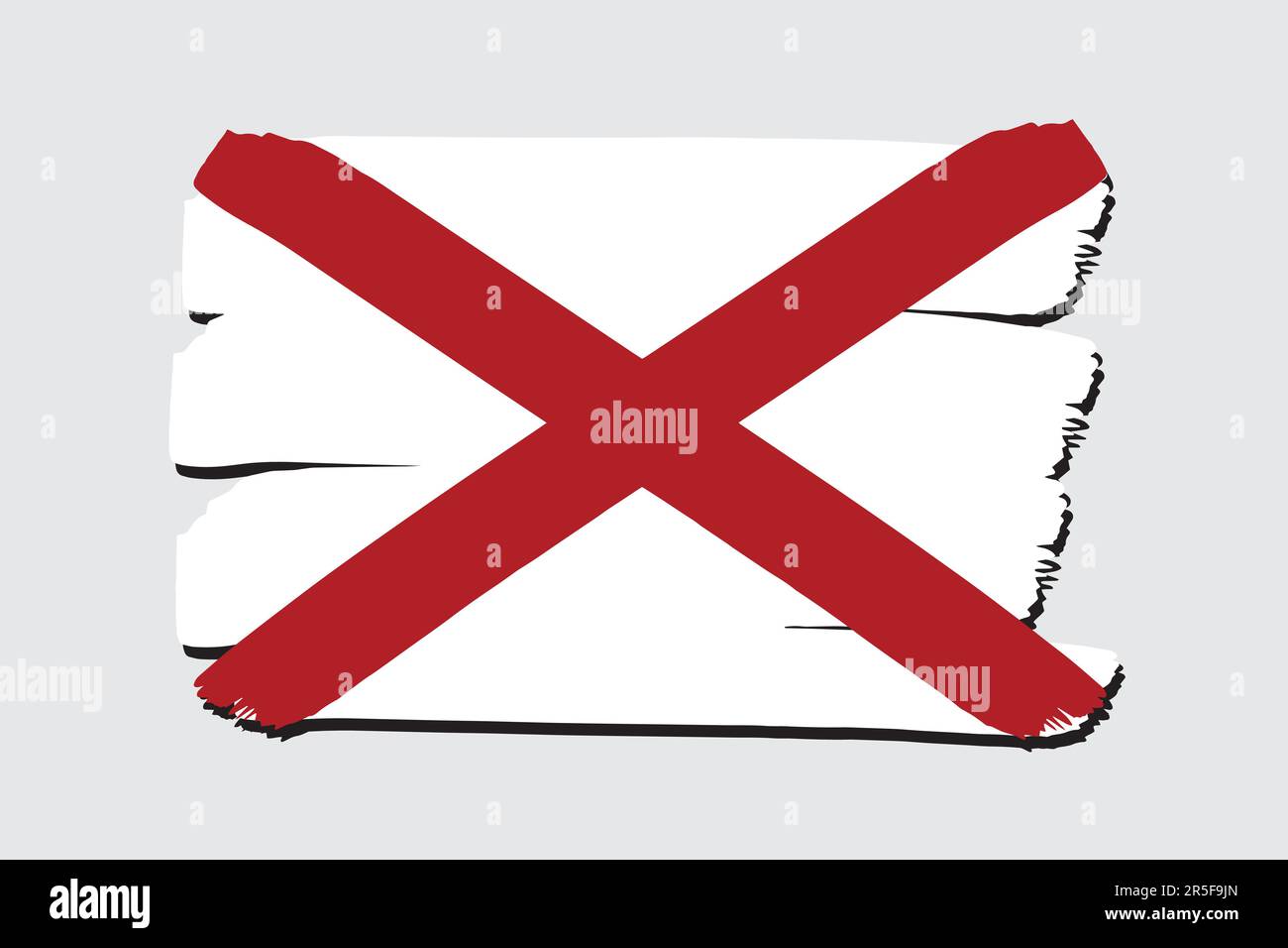 Alabama State Flag with colored hand drawn lines in Vector Format Stock ...
