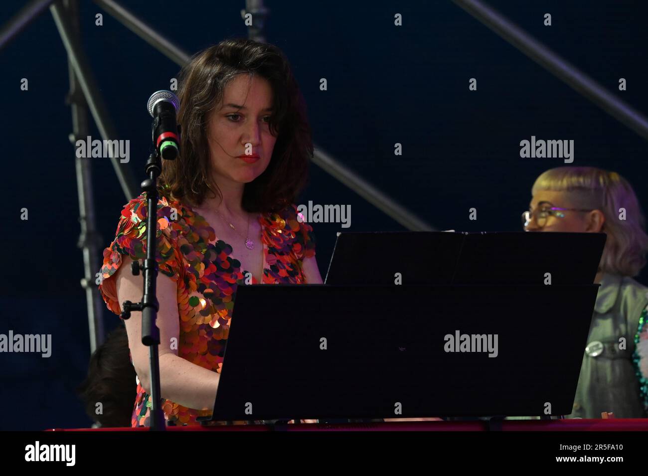 London, UK. 3rd June, 2023. Lips Choir perfroms at the Mighty Hoopla ...