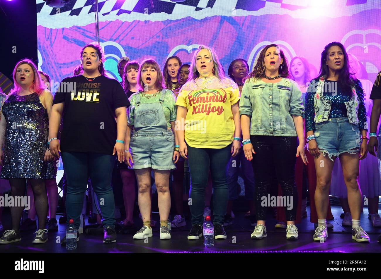 London, UK. 3rd June, 2023. Lips Choir perfroms at the Mighty Hoopla ...