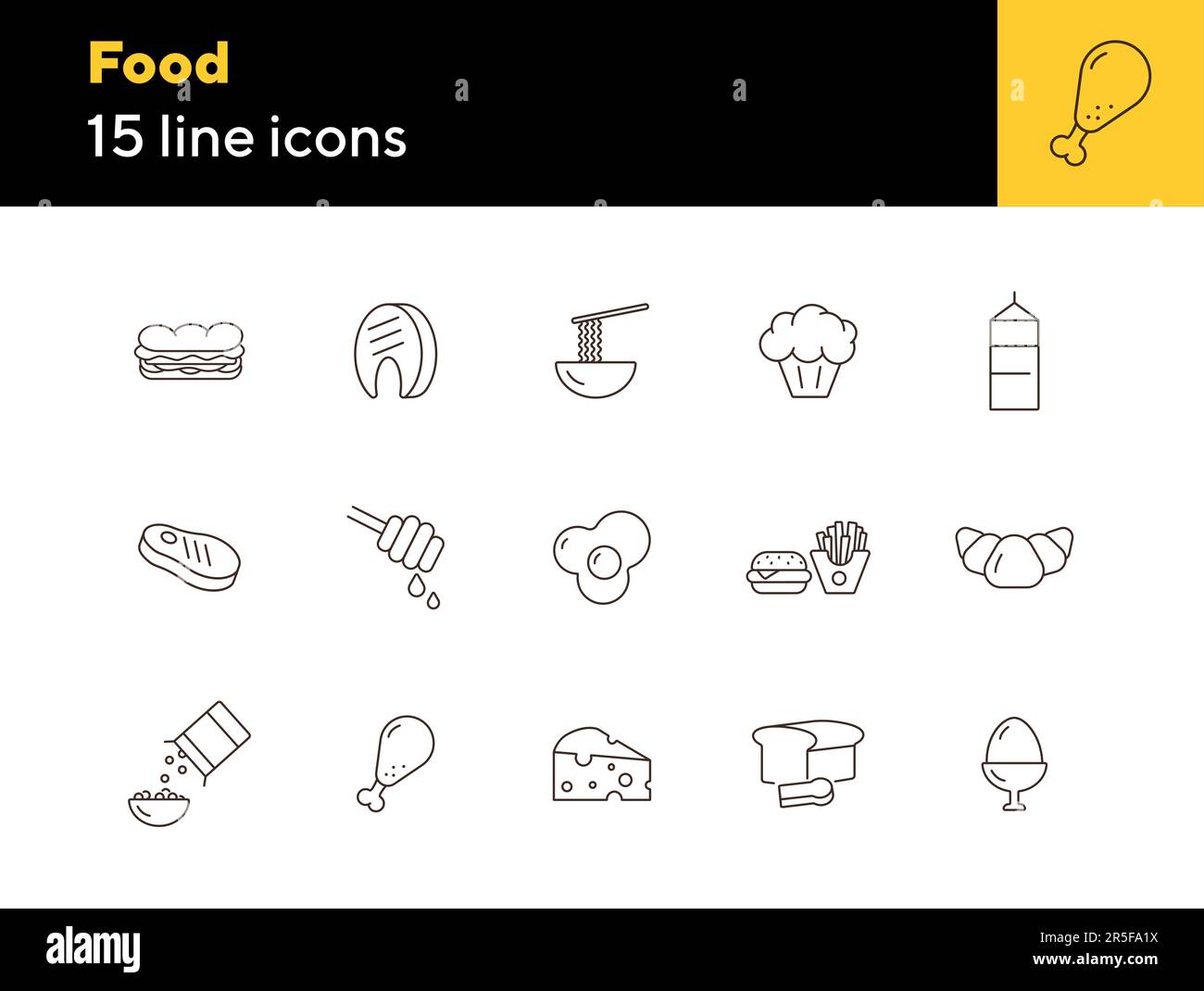 Food line icons Stock Vector Image & Art - Alamy