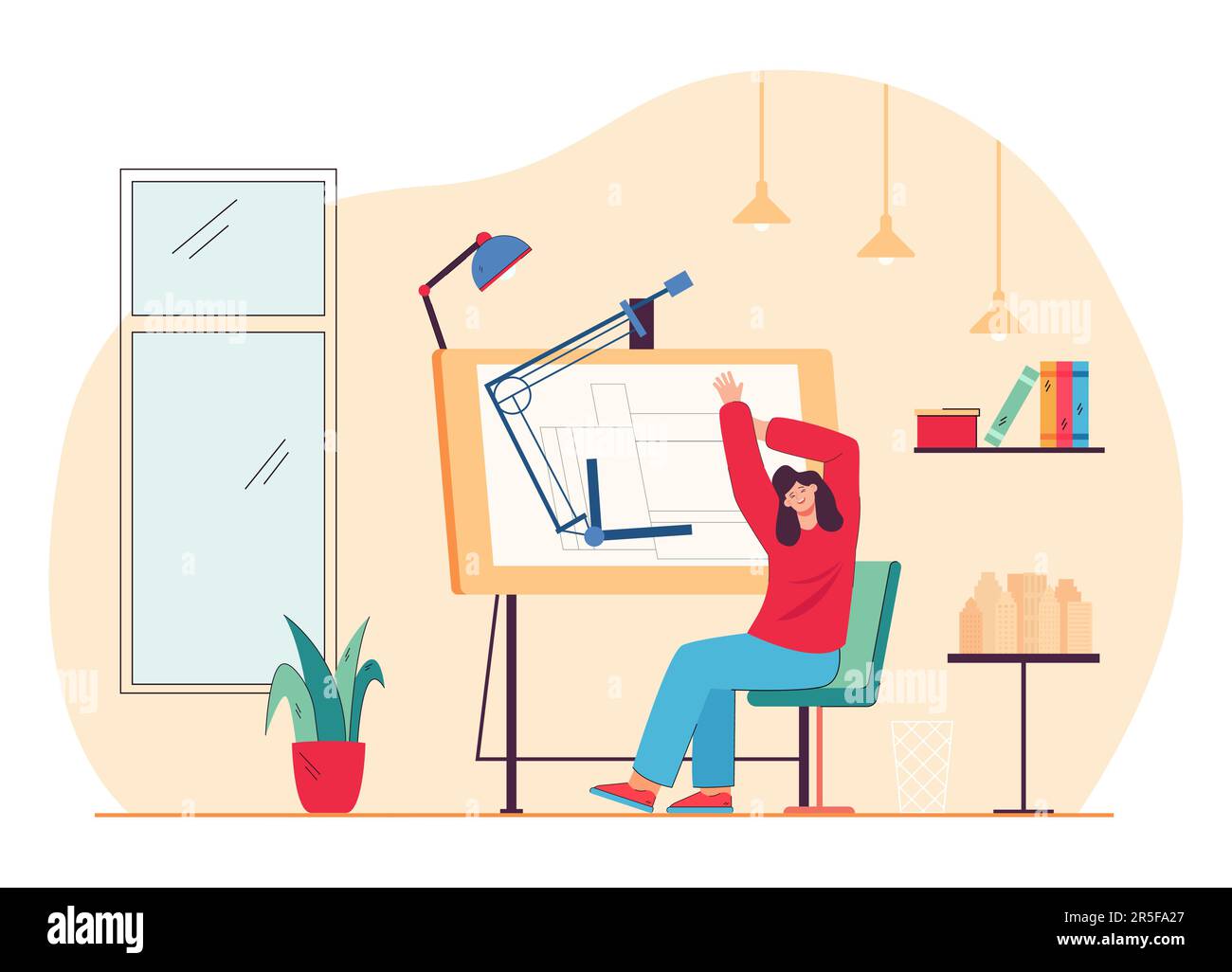 Girl working on project Stock Vector Images - Alamy