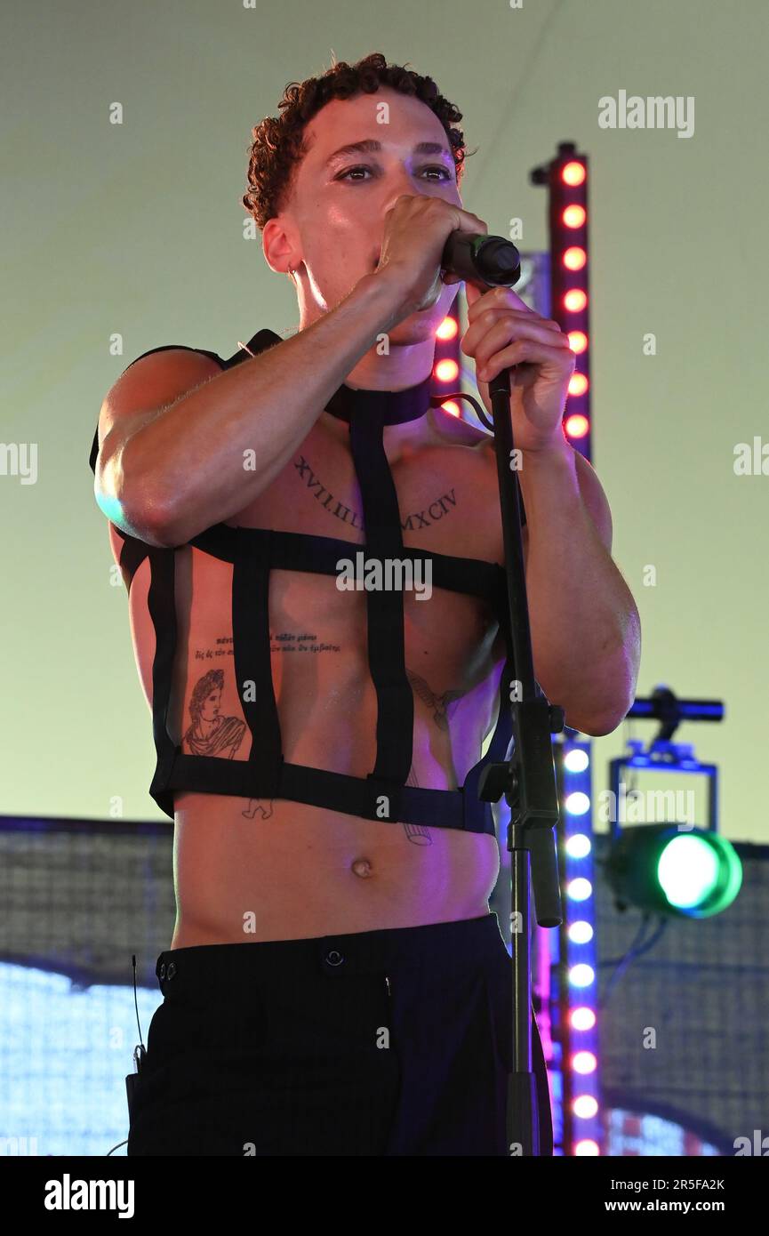 London, UK. 3rd June, 2023. Louis III perfroms at the Mighty Hoopla ...