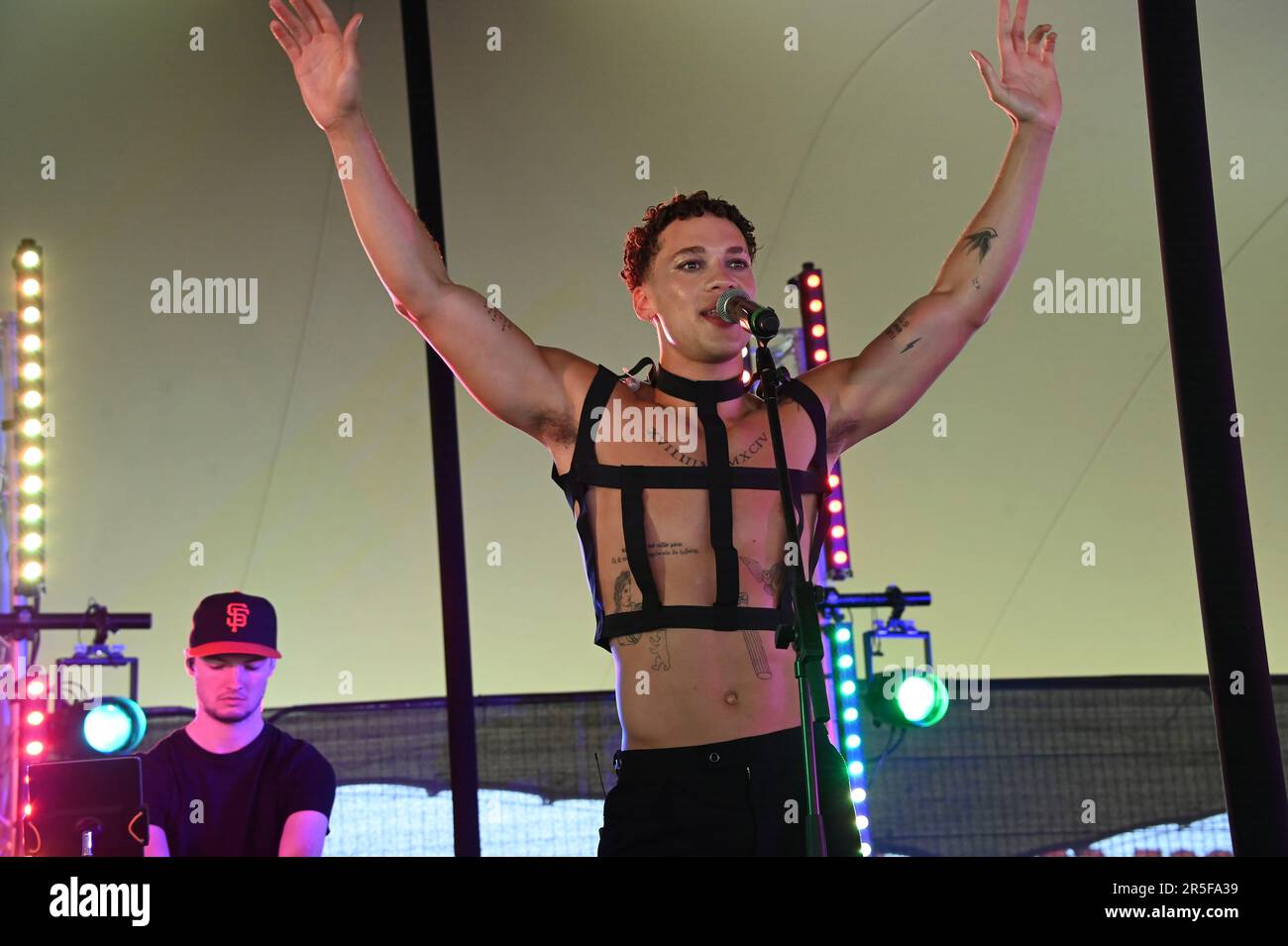 London, UK. 3rd June, 2023. Louis III perfroms at the Mighty Hoopla ...