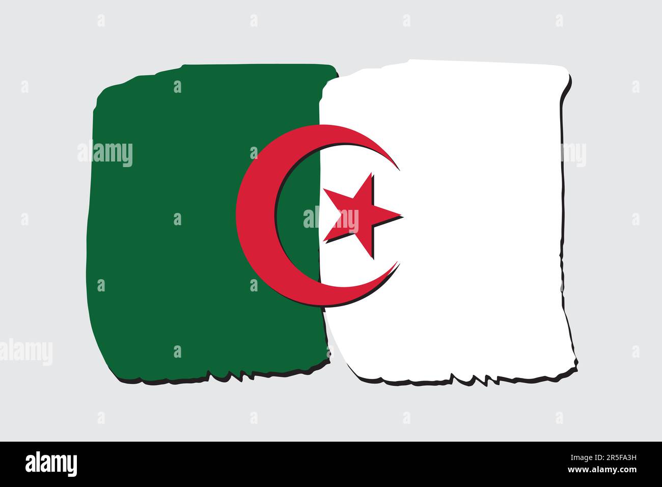 Algeria Flag with colored hand drawn lines in Vector Format Stock ...
