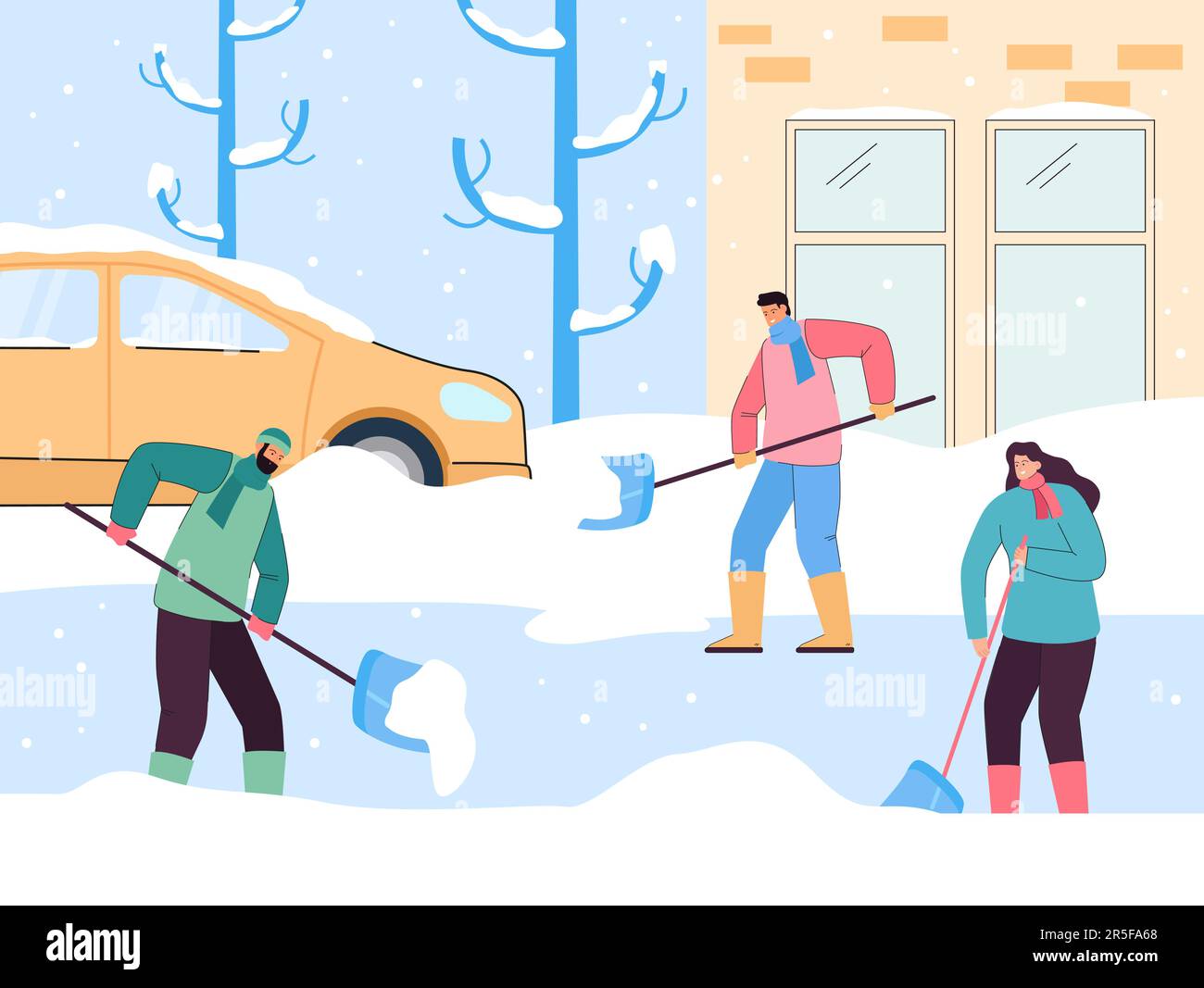Shovel car snow Stock Vector Images - Alamy