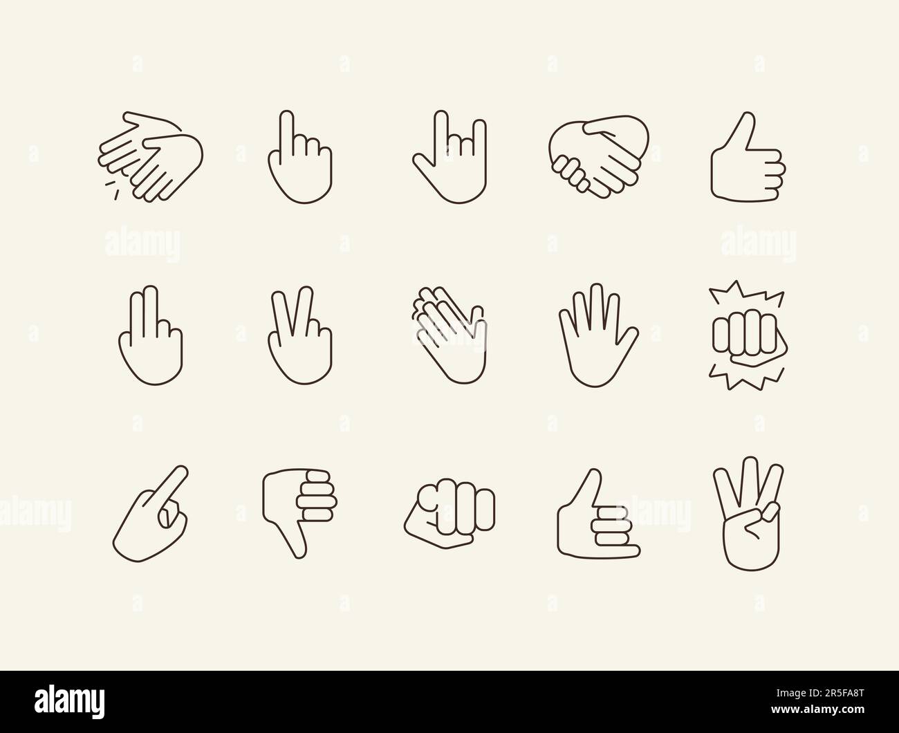 Touch gestures thin line Stock Vector Images - Alamy