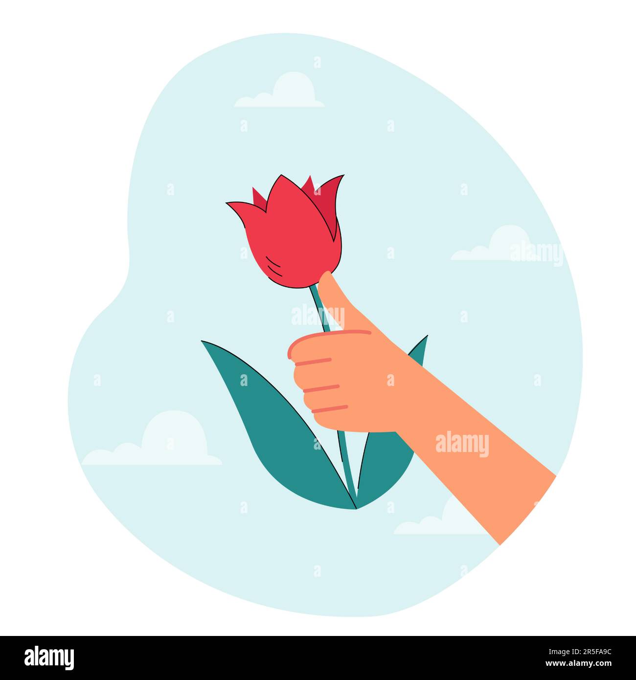 Cartoon hand picking flower Stock Vector Images - Alamy