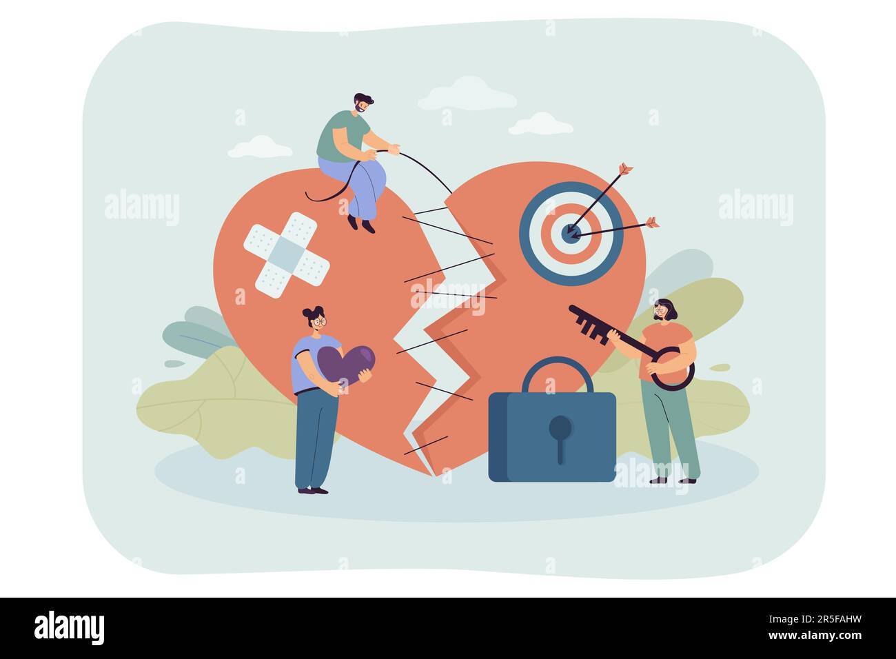 Tiny people fixing broken heart Stock Vector Image & Art - Alamy