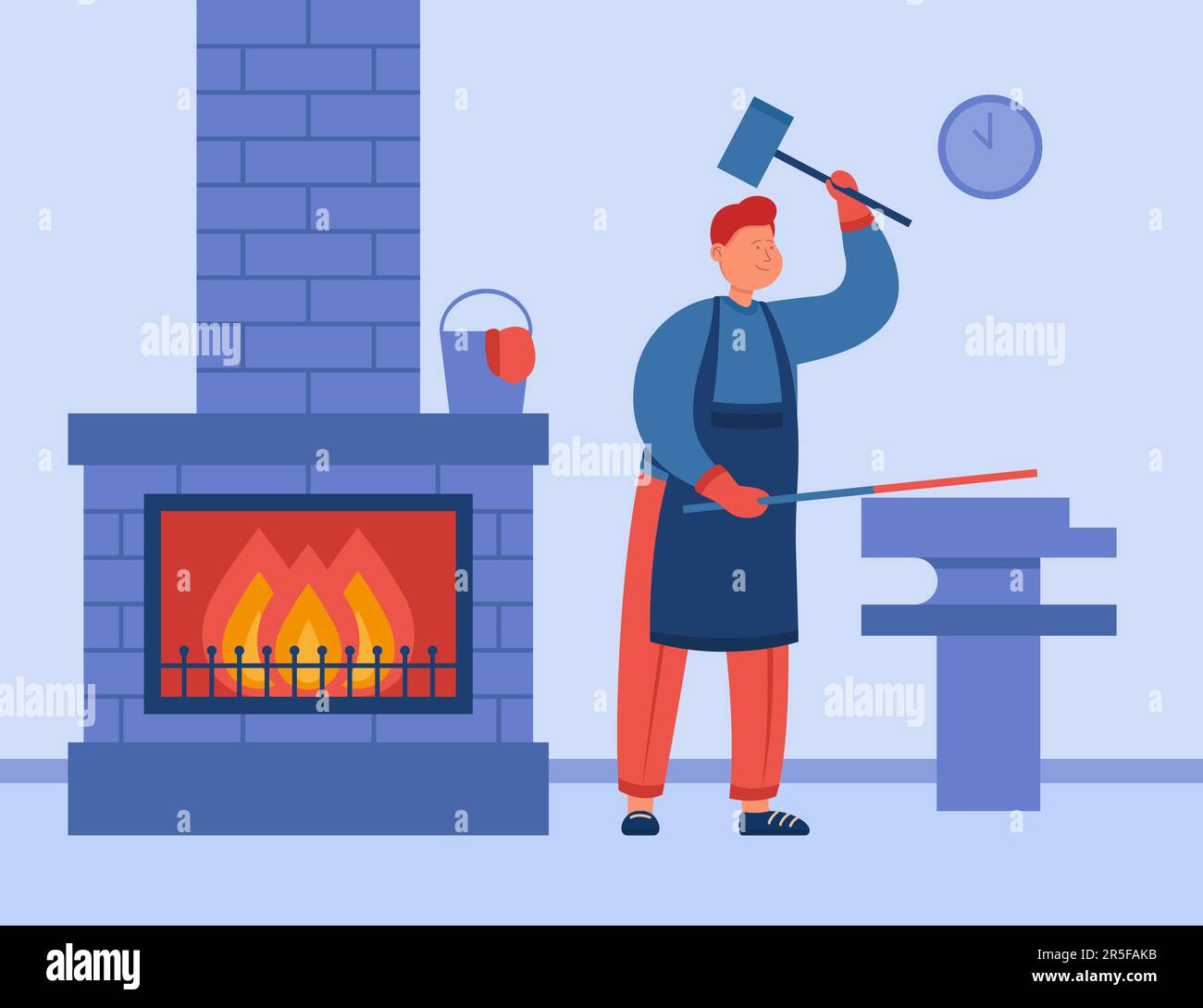 Anvil clock Stock Vector Images - Alamy