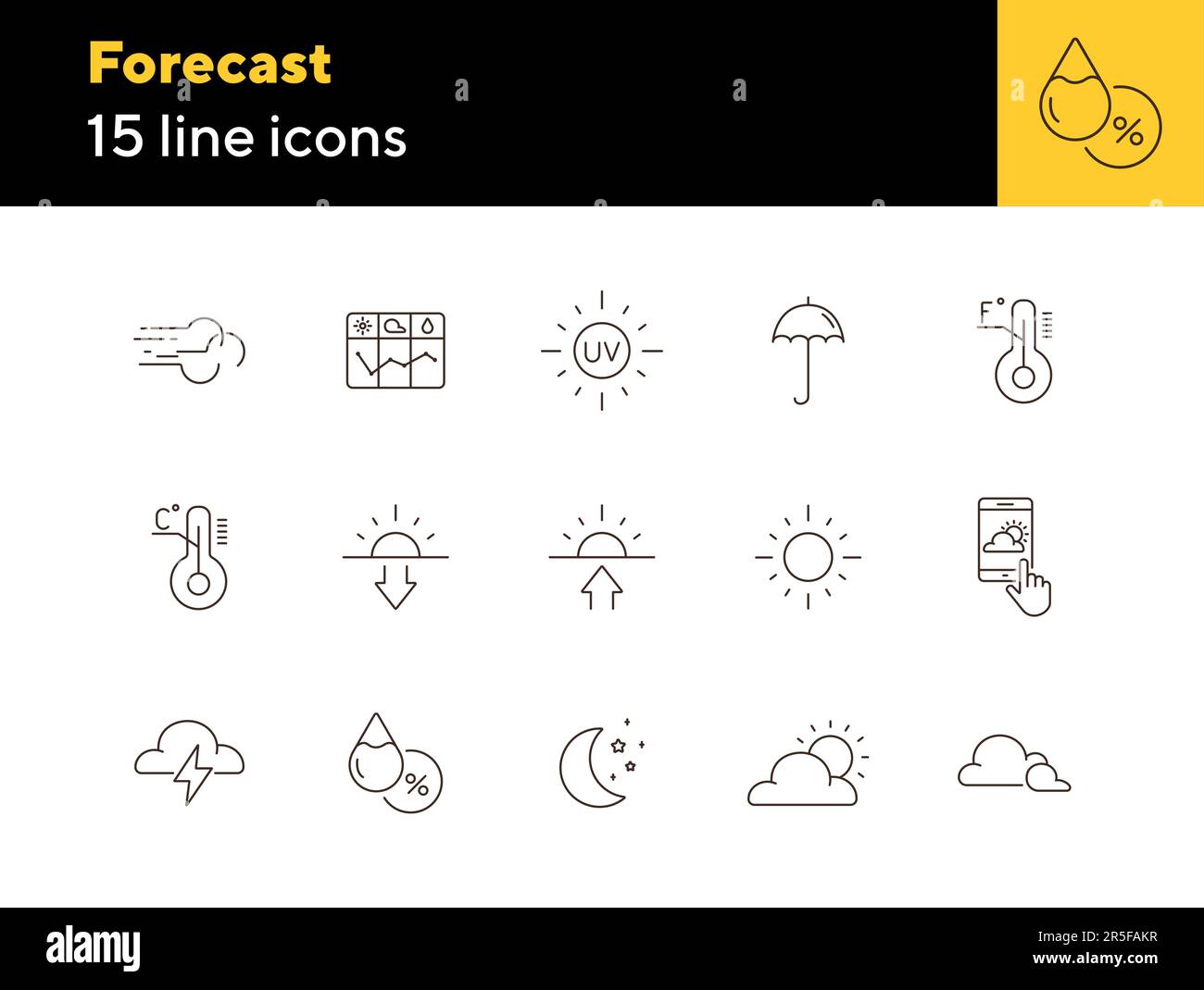 Forecast line icon set Stock Vector Image & Art - Alamy