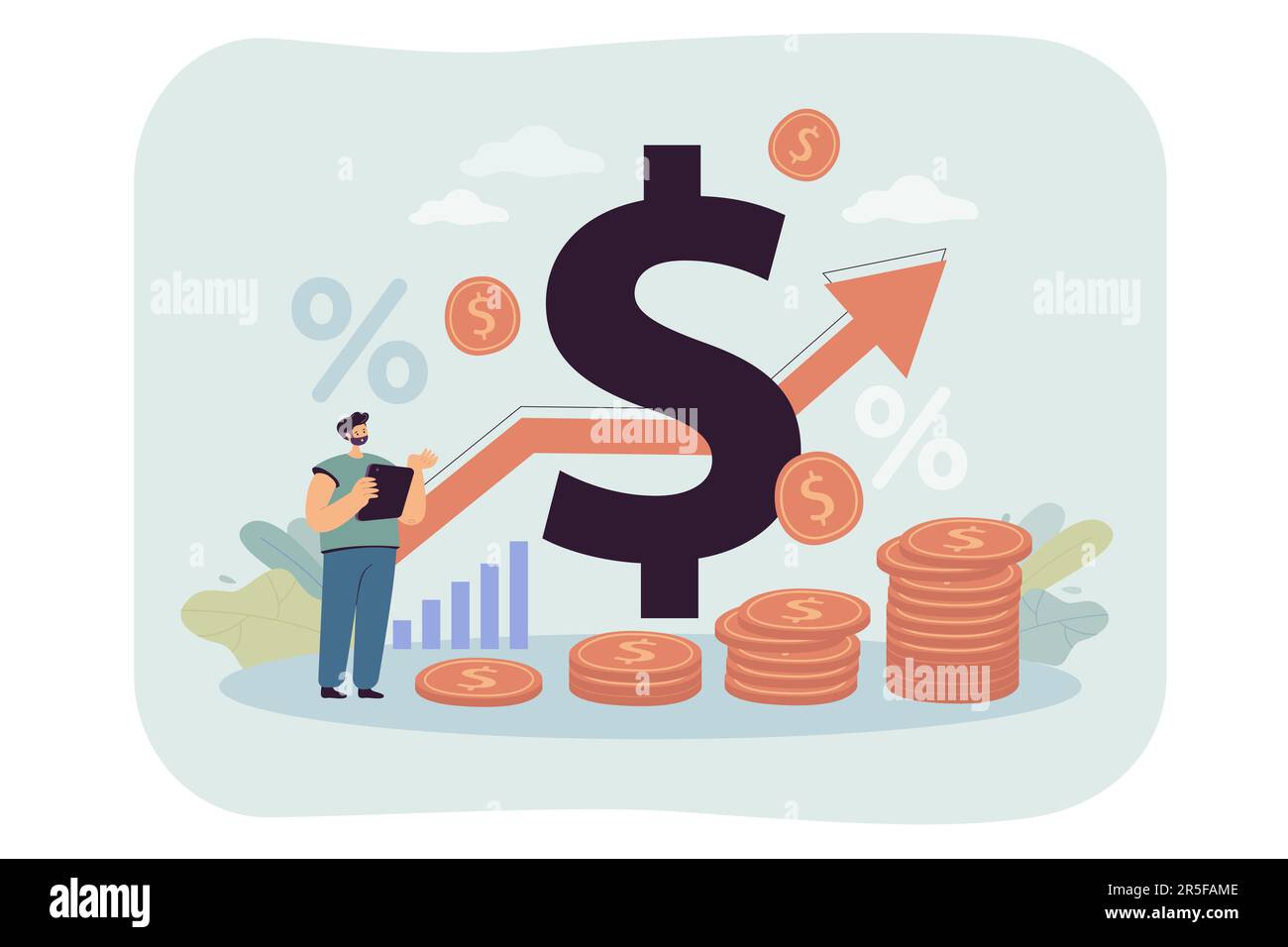 Recession of money value on finance marketRecession of money value on ...