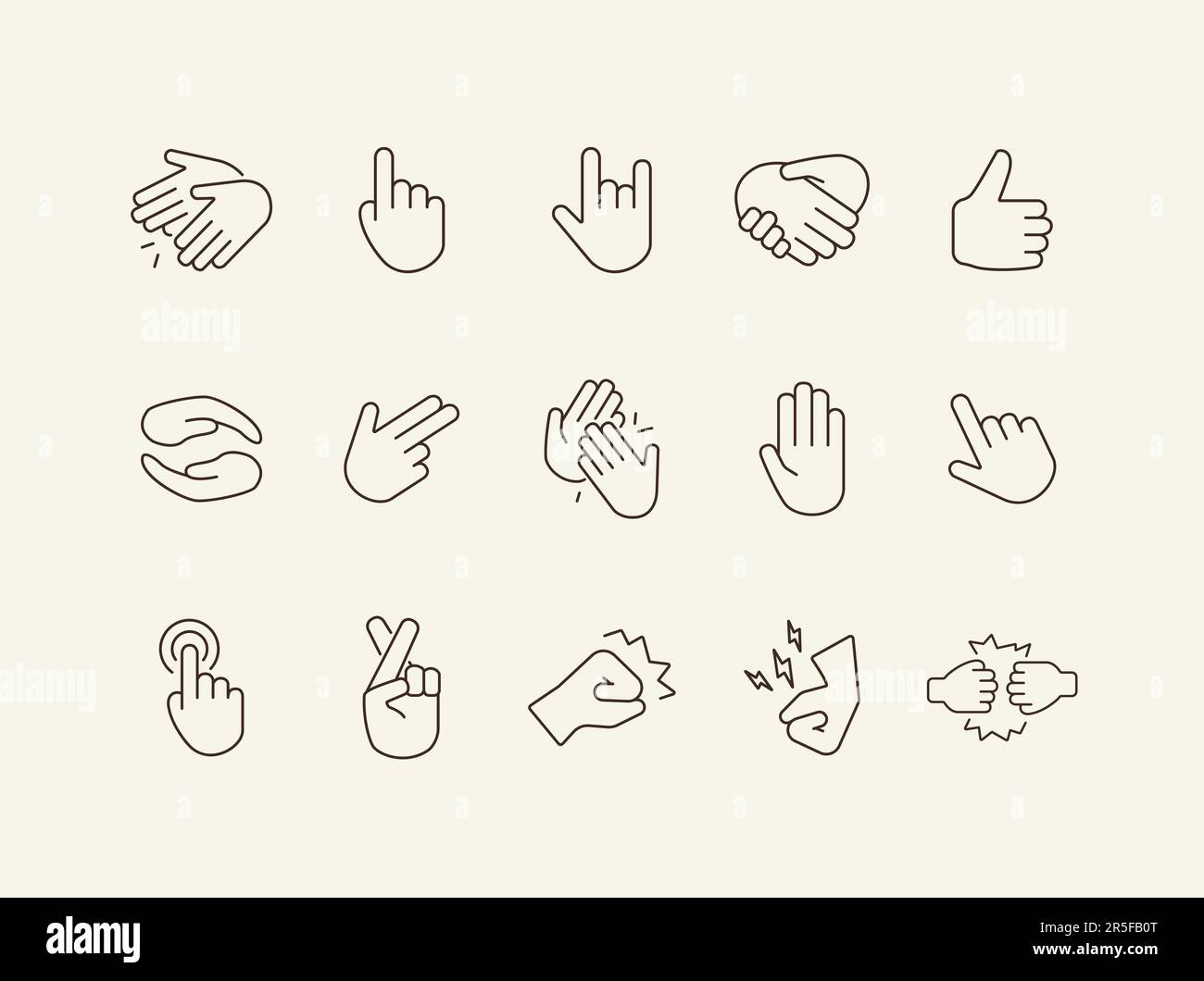 Set of sign language flat simple icons Stock Vector Image & Art - Alamy