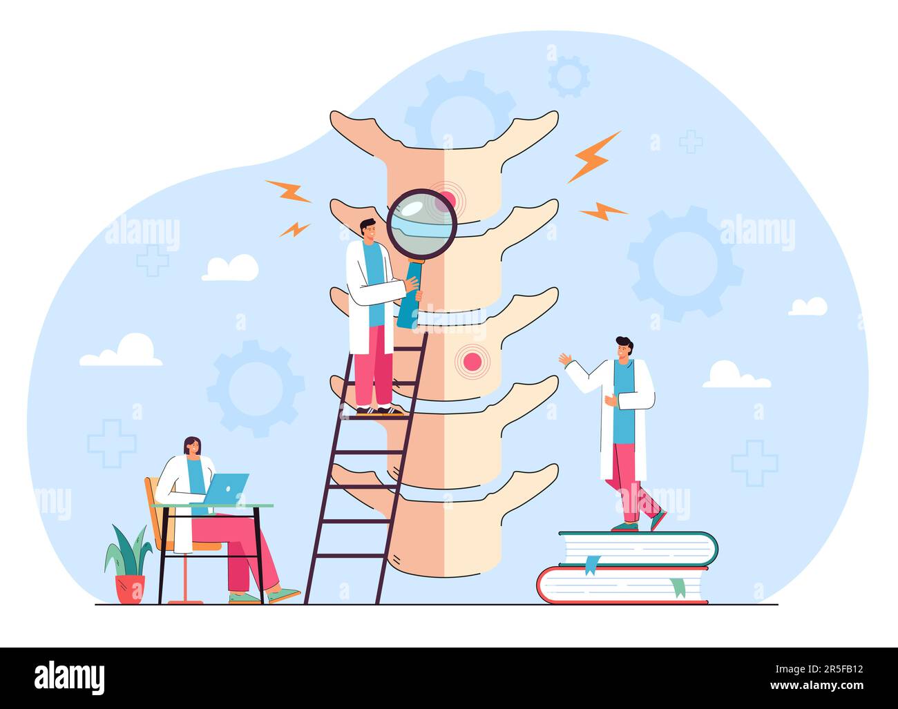 Back pain illustration Stock Vector Images - Alamy