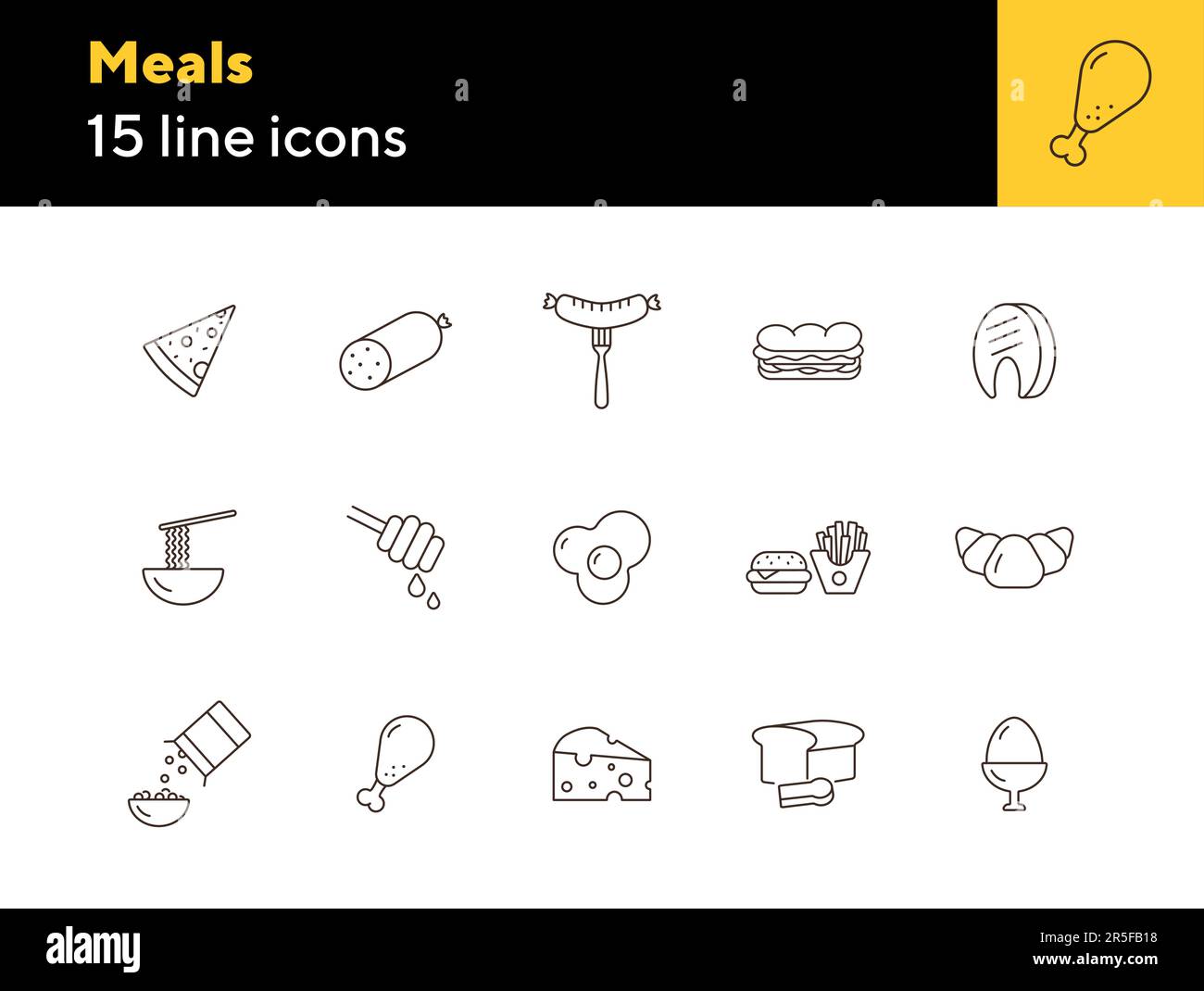 Meals line icon Stock Vector Image & Art - Alamy