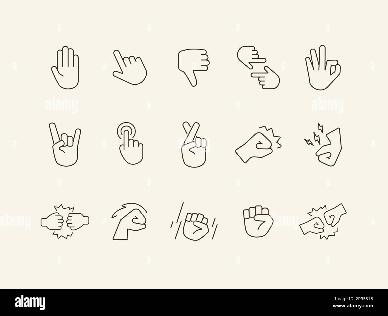 Set of sign language line icons Stock Vector Image & Art - Alamy