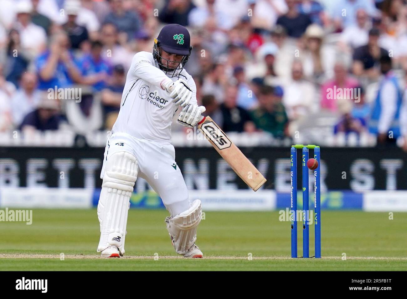Ireland’s Andy McBrine bats during day three of the first LV= Insurance ...