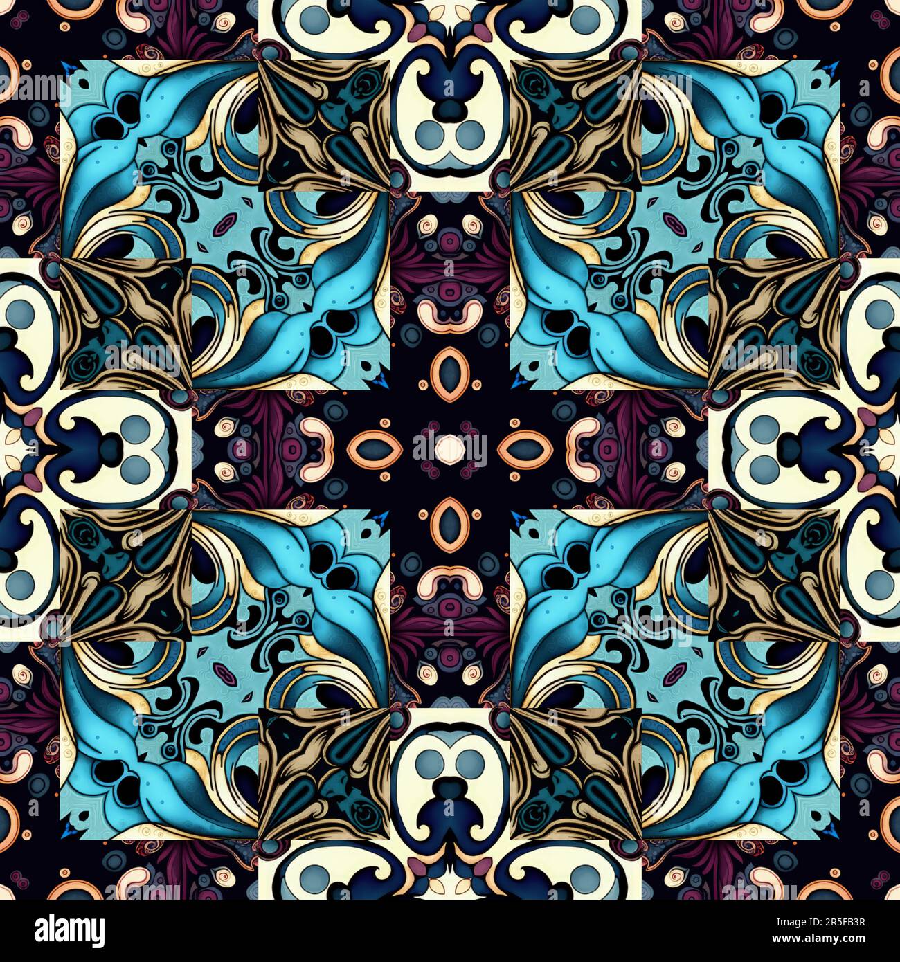 Ornamental victorian seamless wallpaper in roccoco style. Repeat tile ...