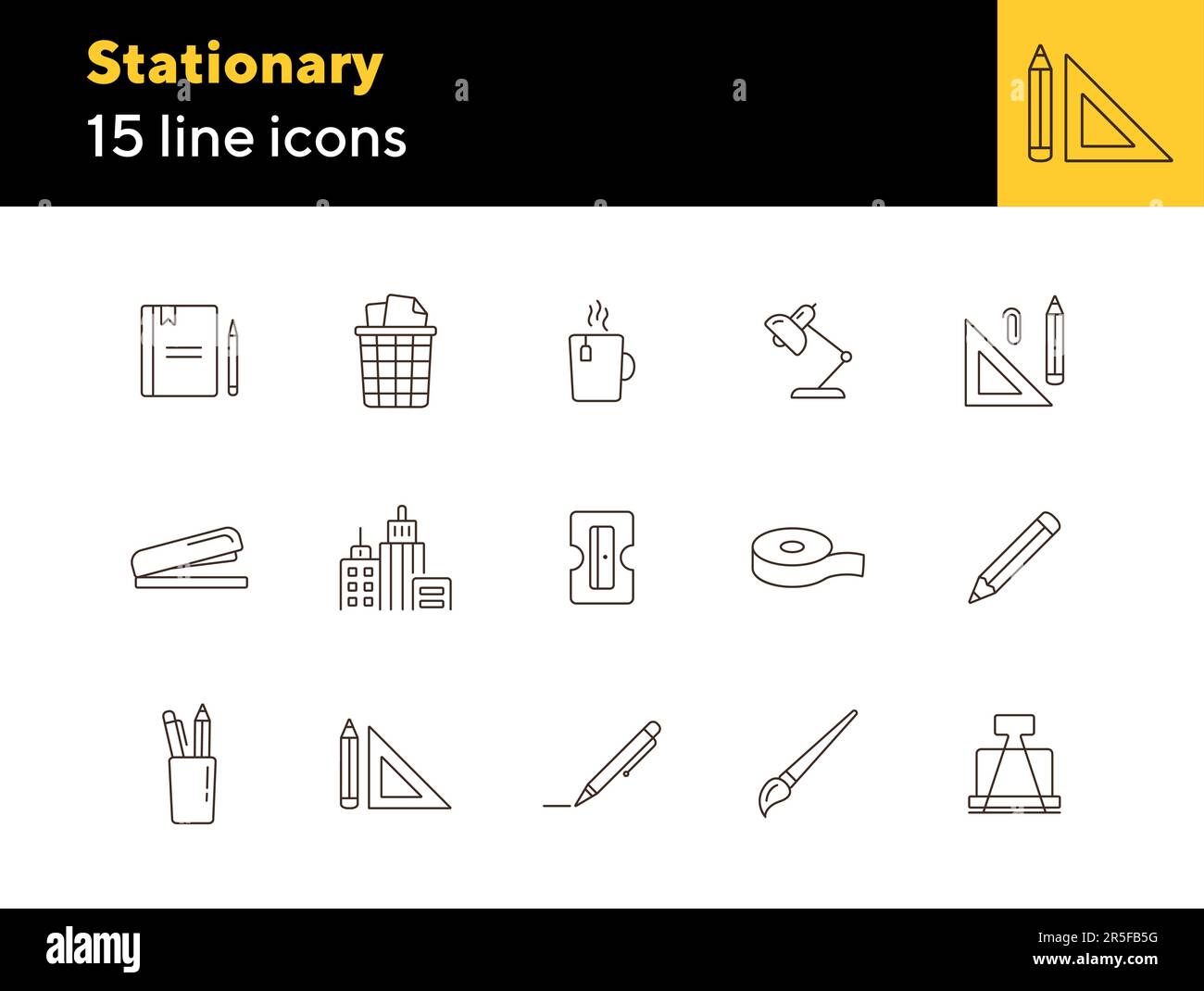 Stationary icon set Stock Vector Image & Art - Alamy