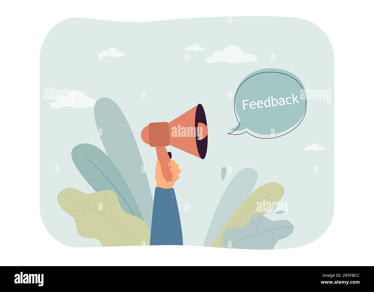 Hand holding megaphone and word feedback Stock Vector Image & Art - Alamy