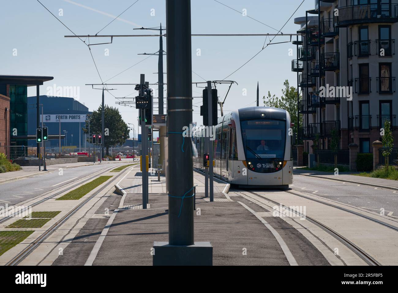 Edinburgh Scotland, UK 03 June 2023. Edinburgh Trams route to Newhaven ...