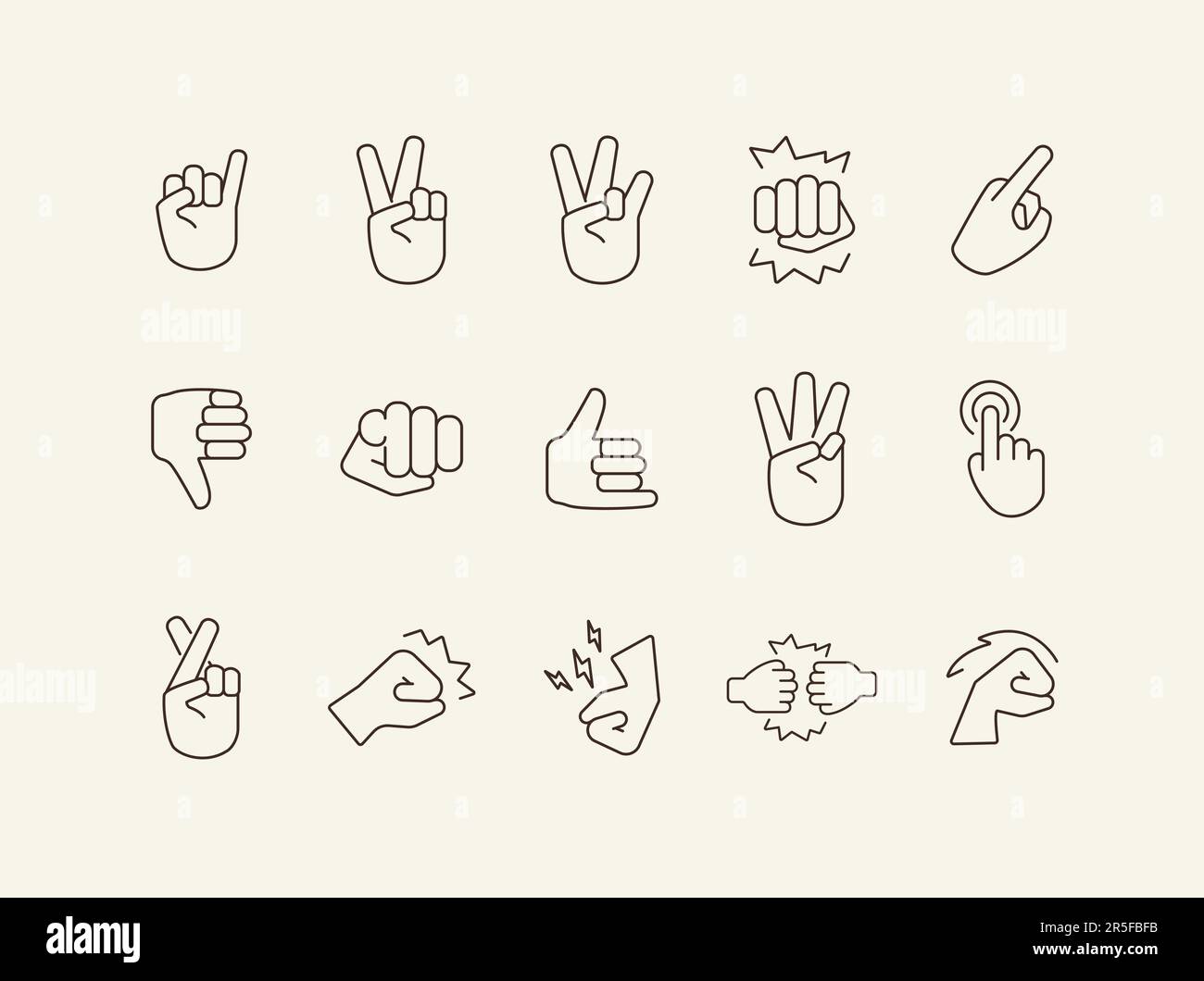 Touch gestures thin line Stock Vector Images - Alamy