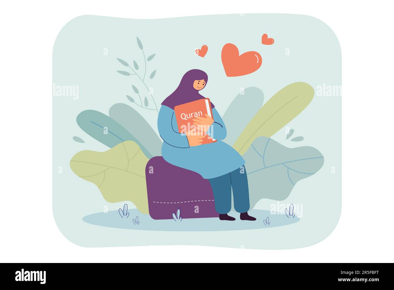 Happy girl character hugging Cut Out Stock Images & Pictures - Alamy