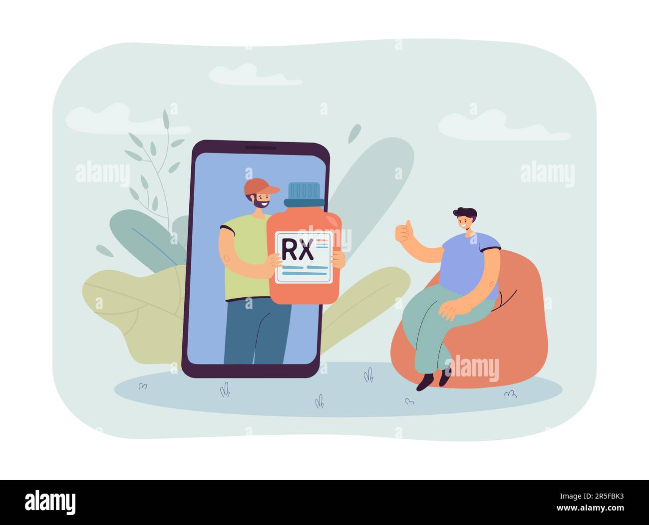 Man on big phone Stock Vector Images - Alamy