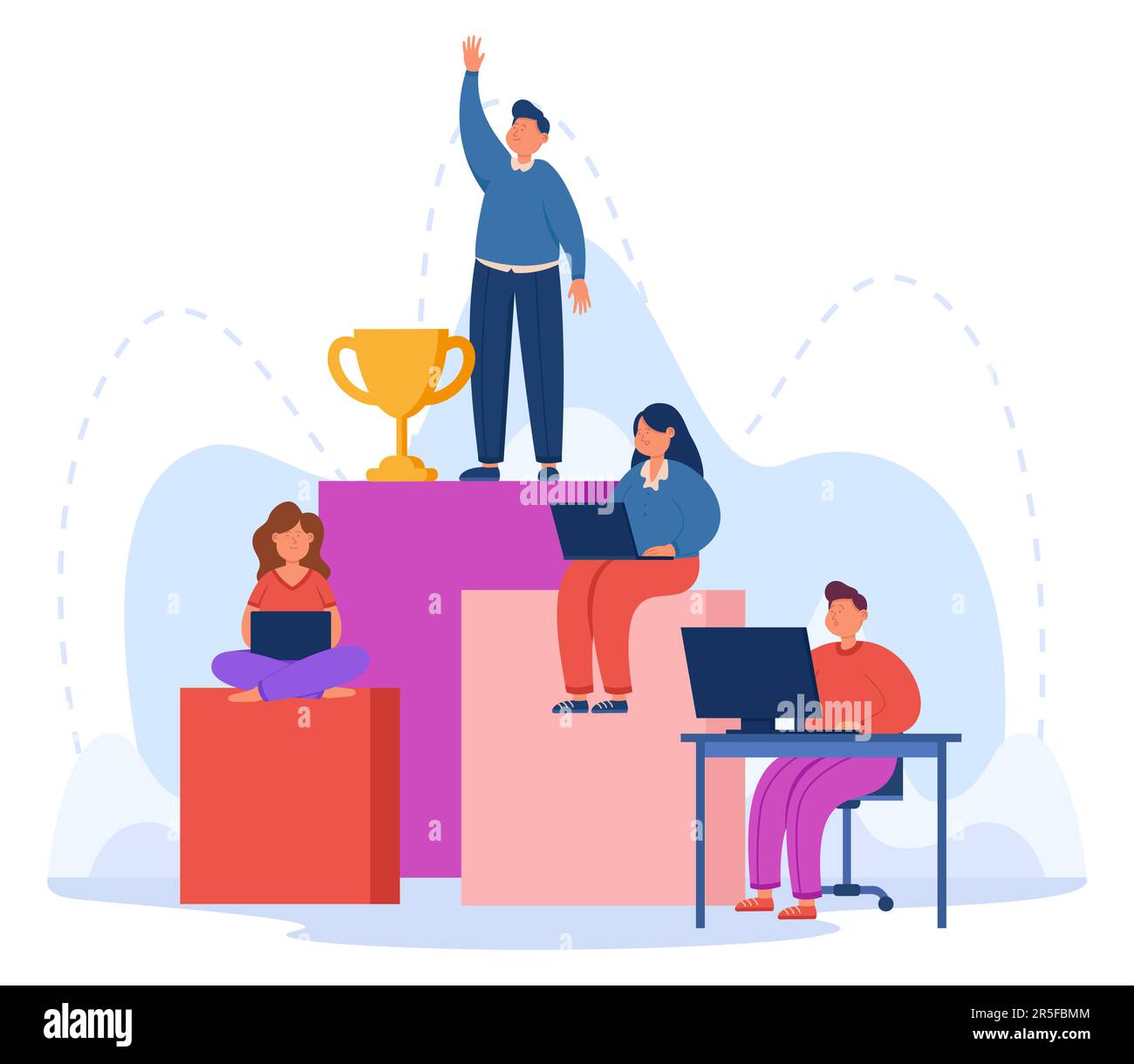 Hierarchy on ladder Stock Vector Images - Alamy