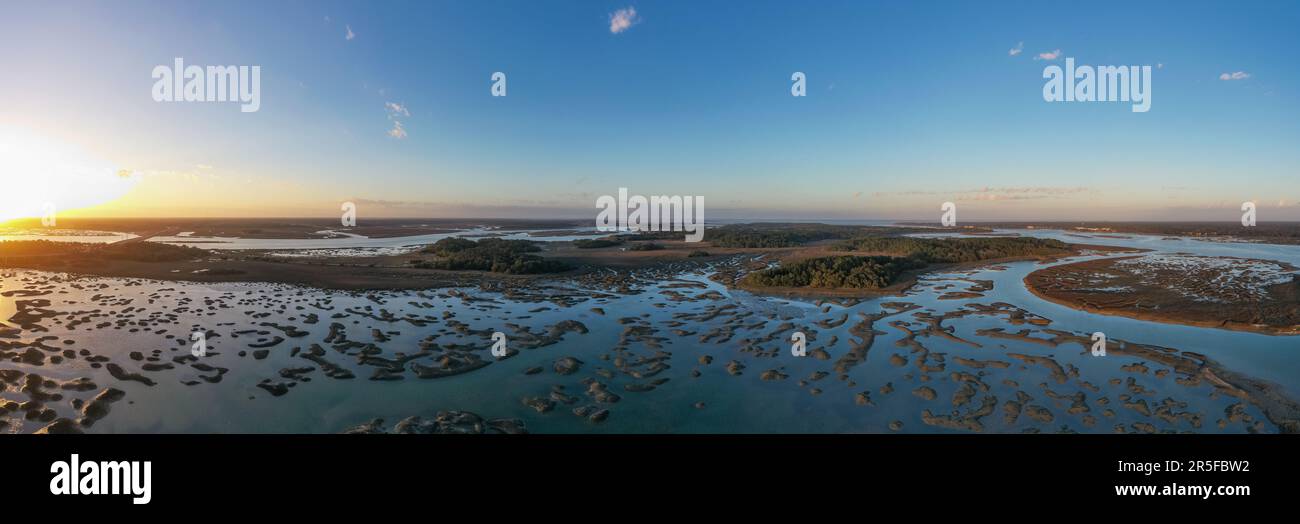 Sunset on Pinckney Island, a small nature reserve in South Carolina ...