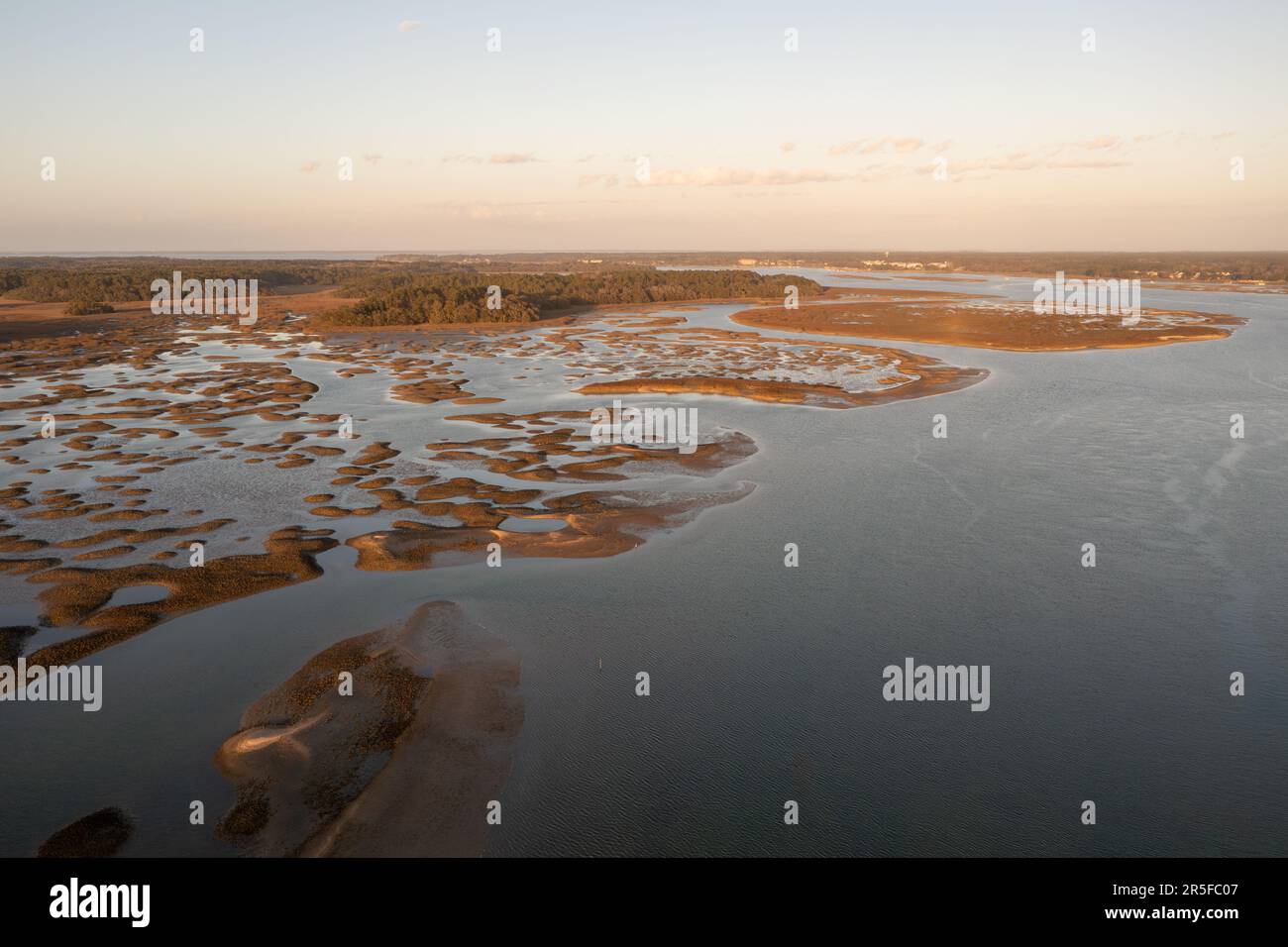 Sunset on Pinckney Island, a small nature reserve in South Carolina ...