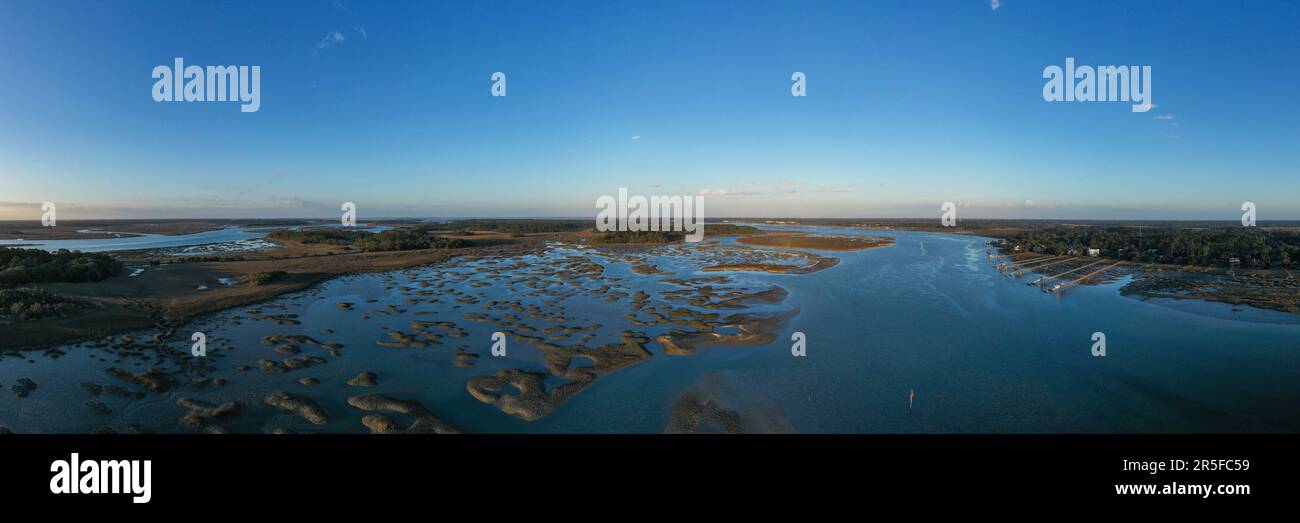 Sunset on Pinckney Island, a small nature reserve in South Carolina ...