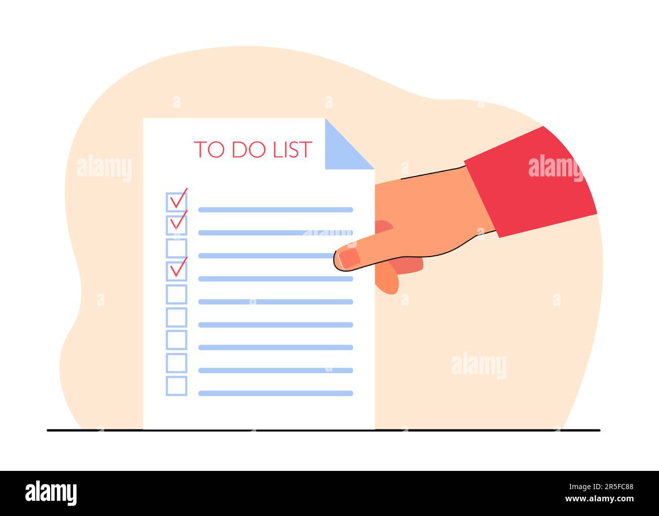 Hand of student or office worker holding to do list Stock Vector Image ...