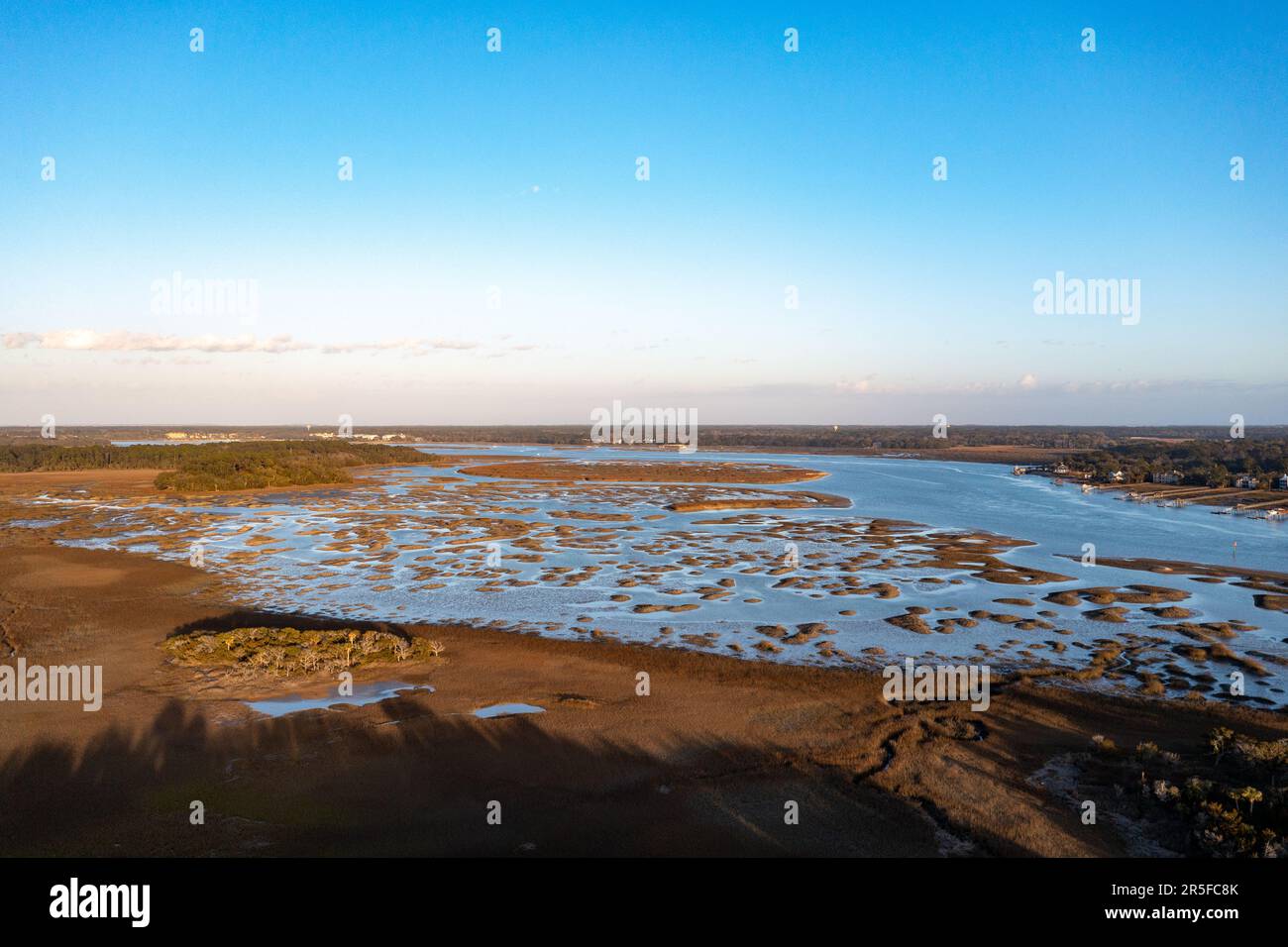 Sunset on Pinckney Island, a small nature reserve in South Carolina ...