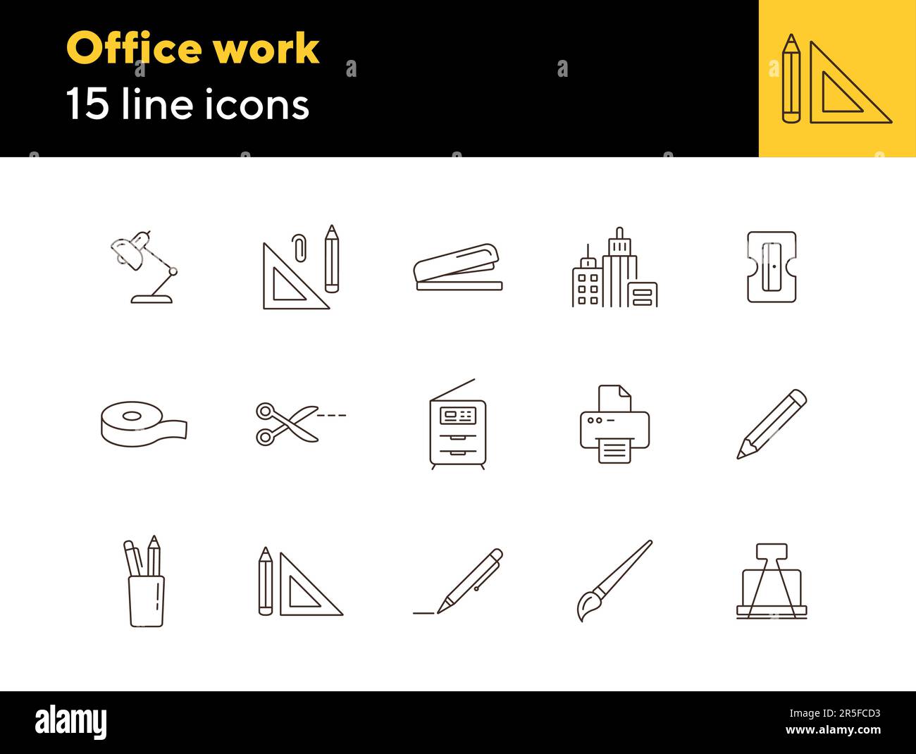 Office work icon set Stock Vector Image & Art - Alamy