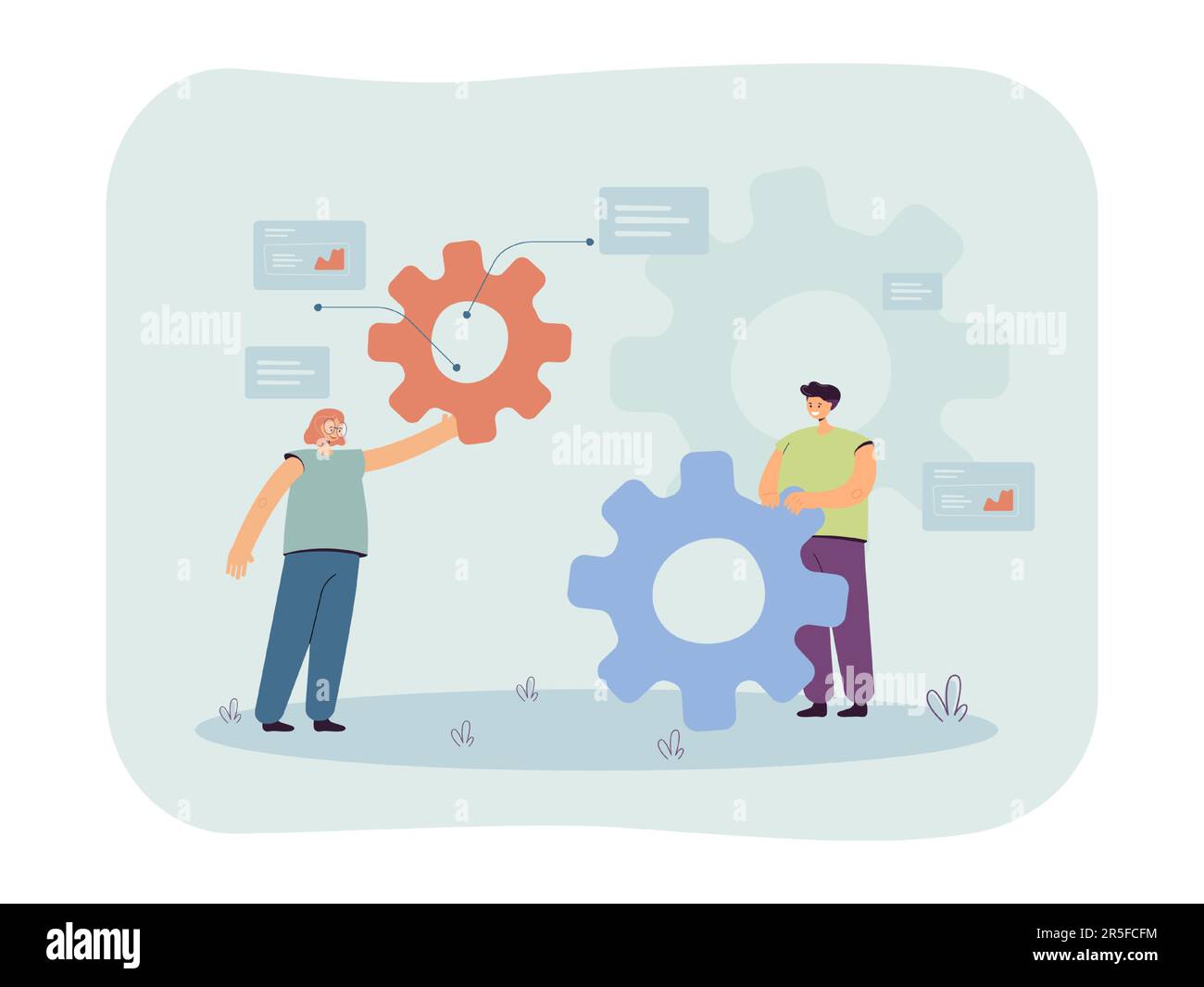 Hands gear machine Cut Out Stock Images & Pictures - Alamy