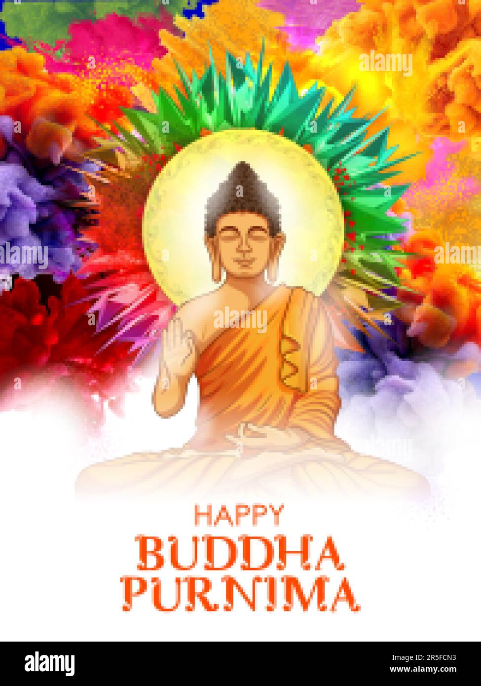 Lord Buddha in meditation under Bodhi Tree for Buddhist festival Happy ...