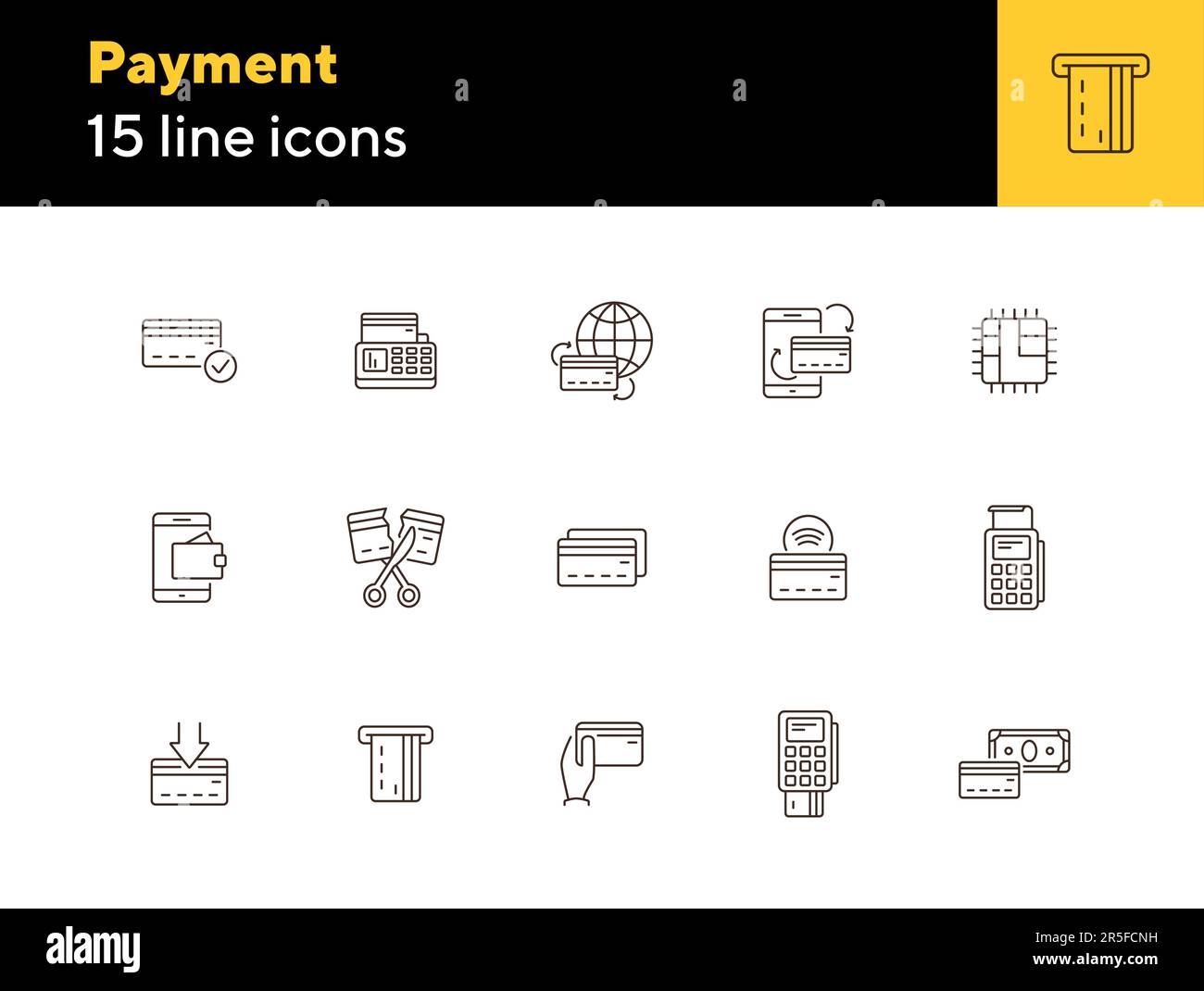 Payment line icon set Stock Vector Image & Art - Alamy