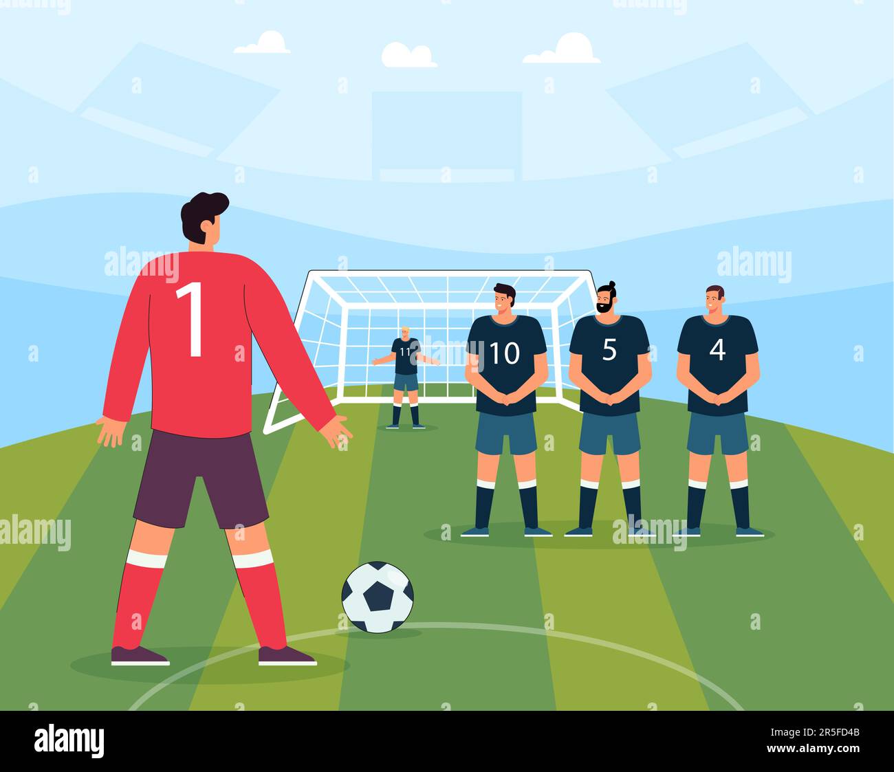 Penalty kick of soccer player on field of stadium Stock Vector Image & Art - Alamy