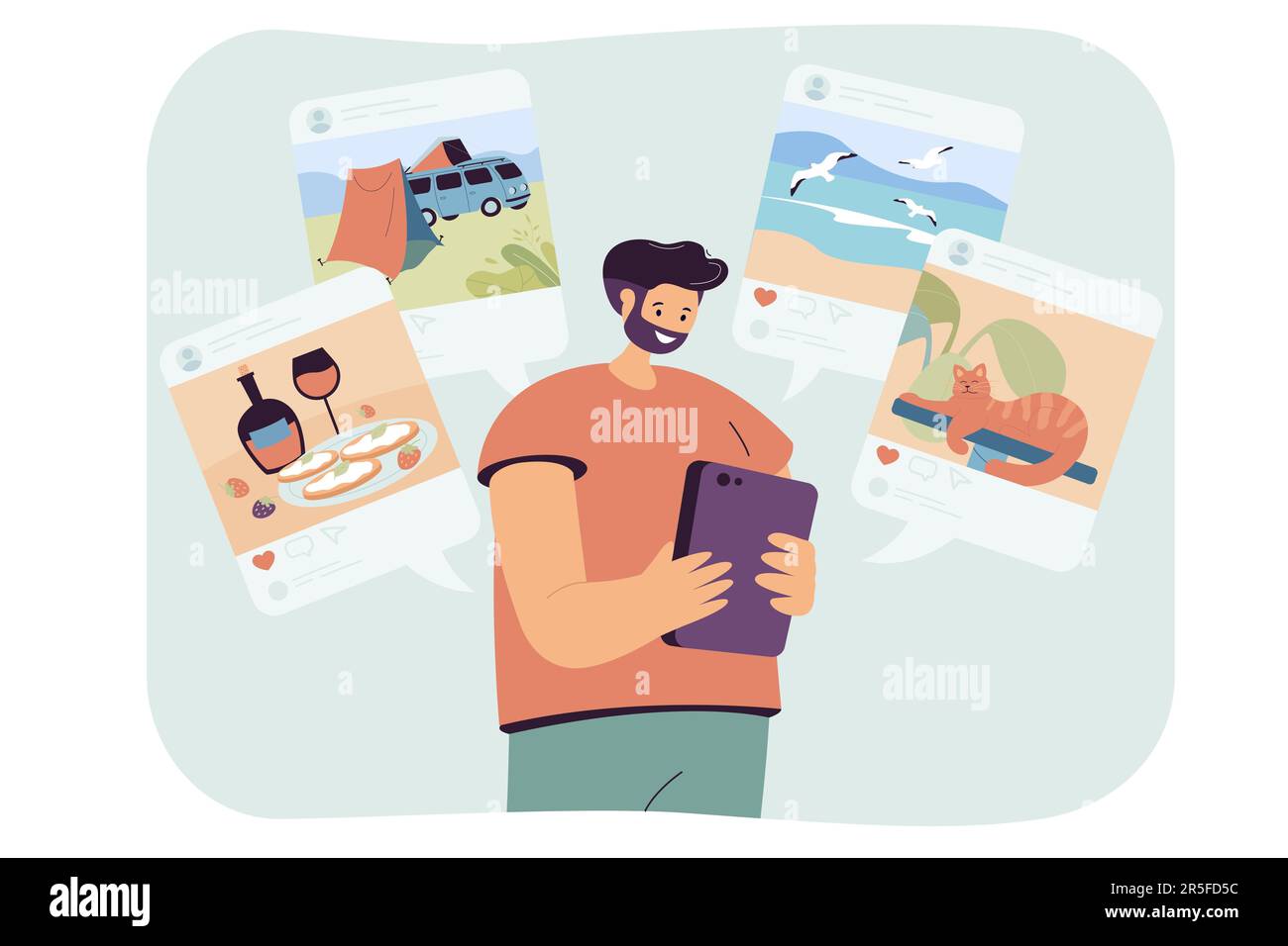 Sharing moments online Stock Vector Images - Alamy