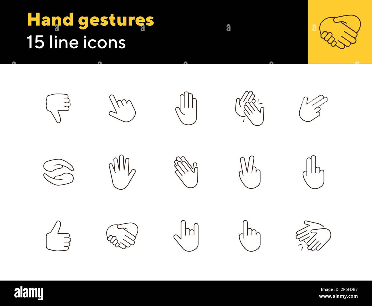 Hand gestures line icon set Stock Vector Image & Art - Alamy Hand gestures line icon set Stock Vector Image & Art - Alamy