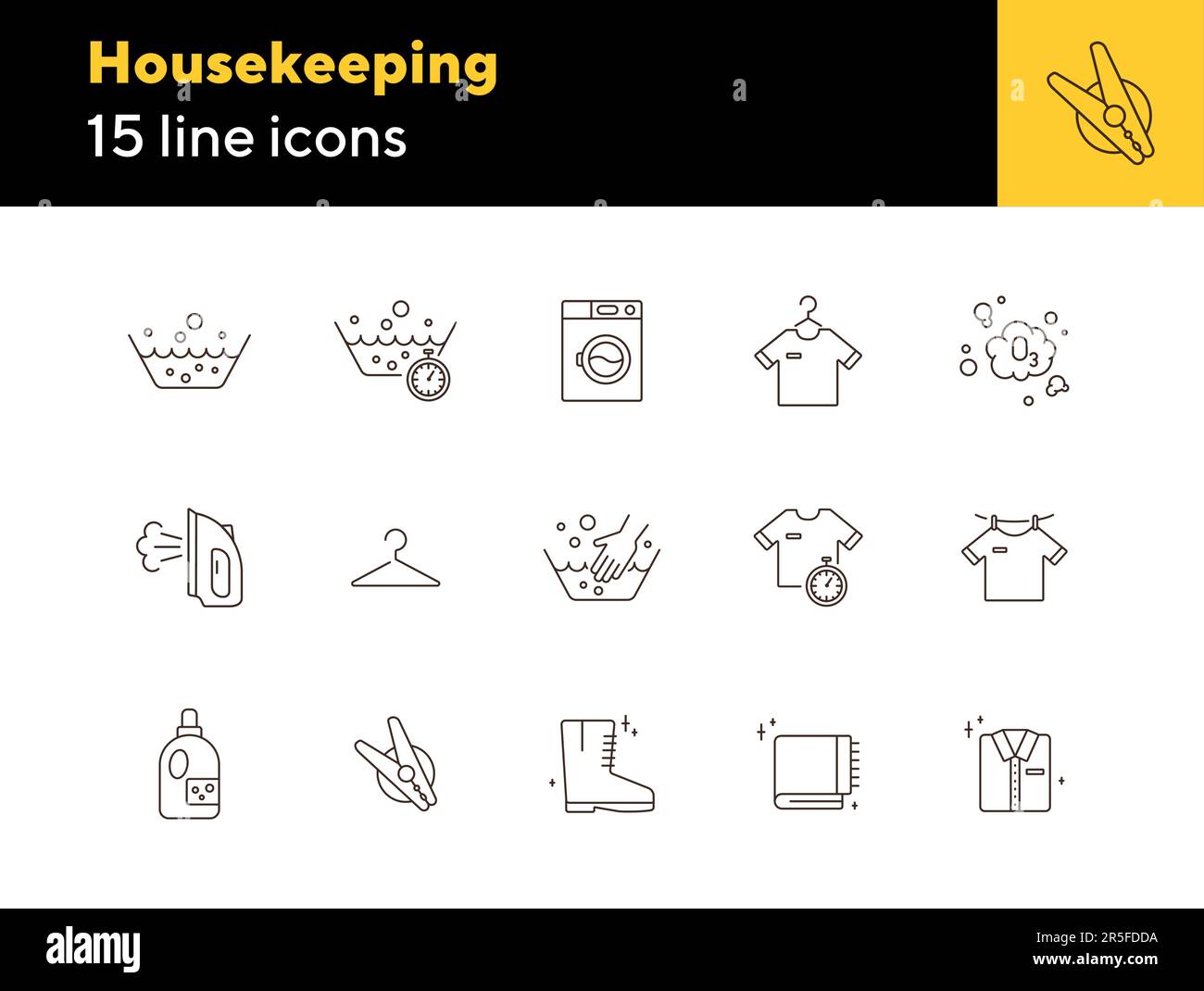 Housekeeping concept basket dirty Stock Vector Images - Alamy